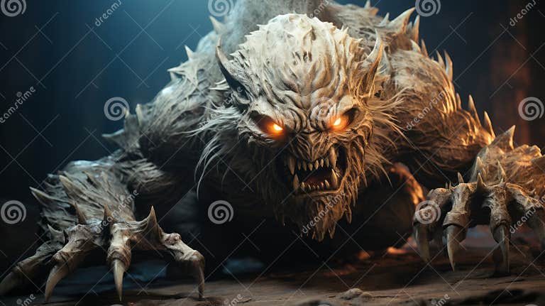 Hyper-realistic Demon Creature Attack in Unreal Engine Stock ...