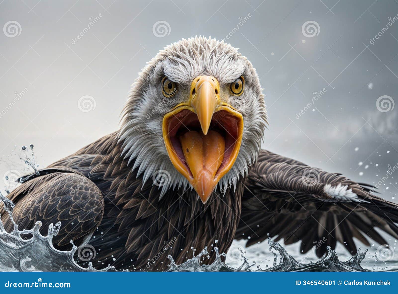 Eagle Swooping Down Over Calm Lake: Dynamic Talon Strike With ...