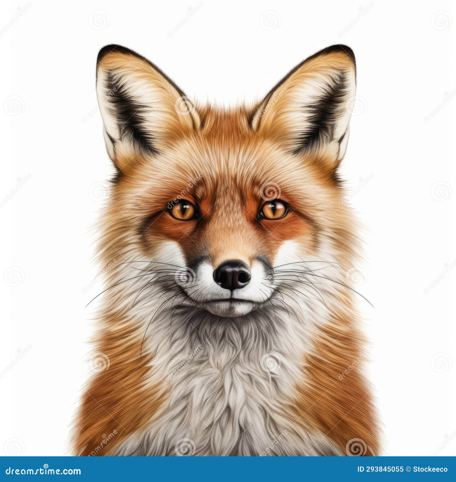 Hyper-realistic Digital Illustration of a Red Fox Close-up Stock ...