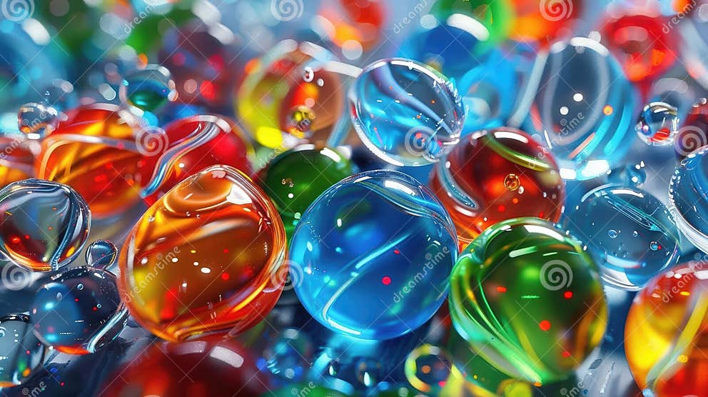 Hyperrealistic Digital Painting of Glass Marbles Stock Illustration ...