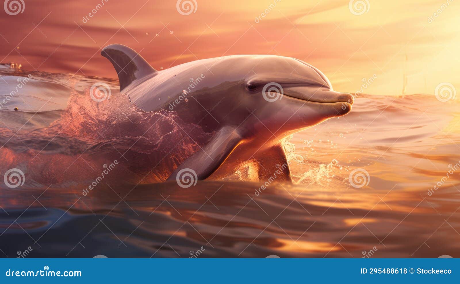 Hyper-realistic Dolphin Illustration: Capturing the Essence of Sunset ...