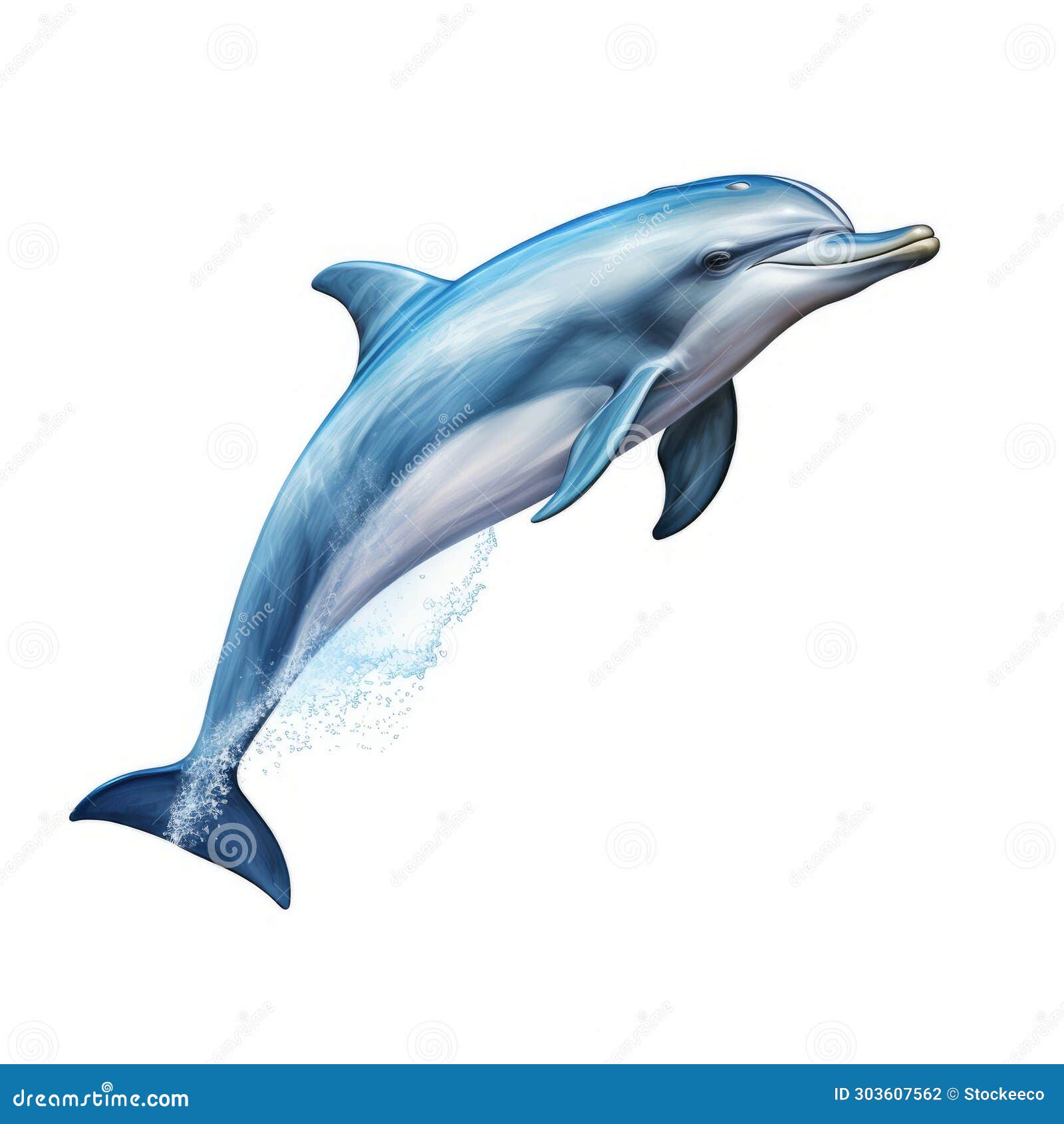 Hyper-realistic Dolphin Illustration on White Background Stock ...