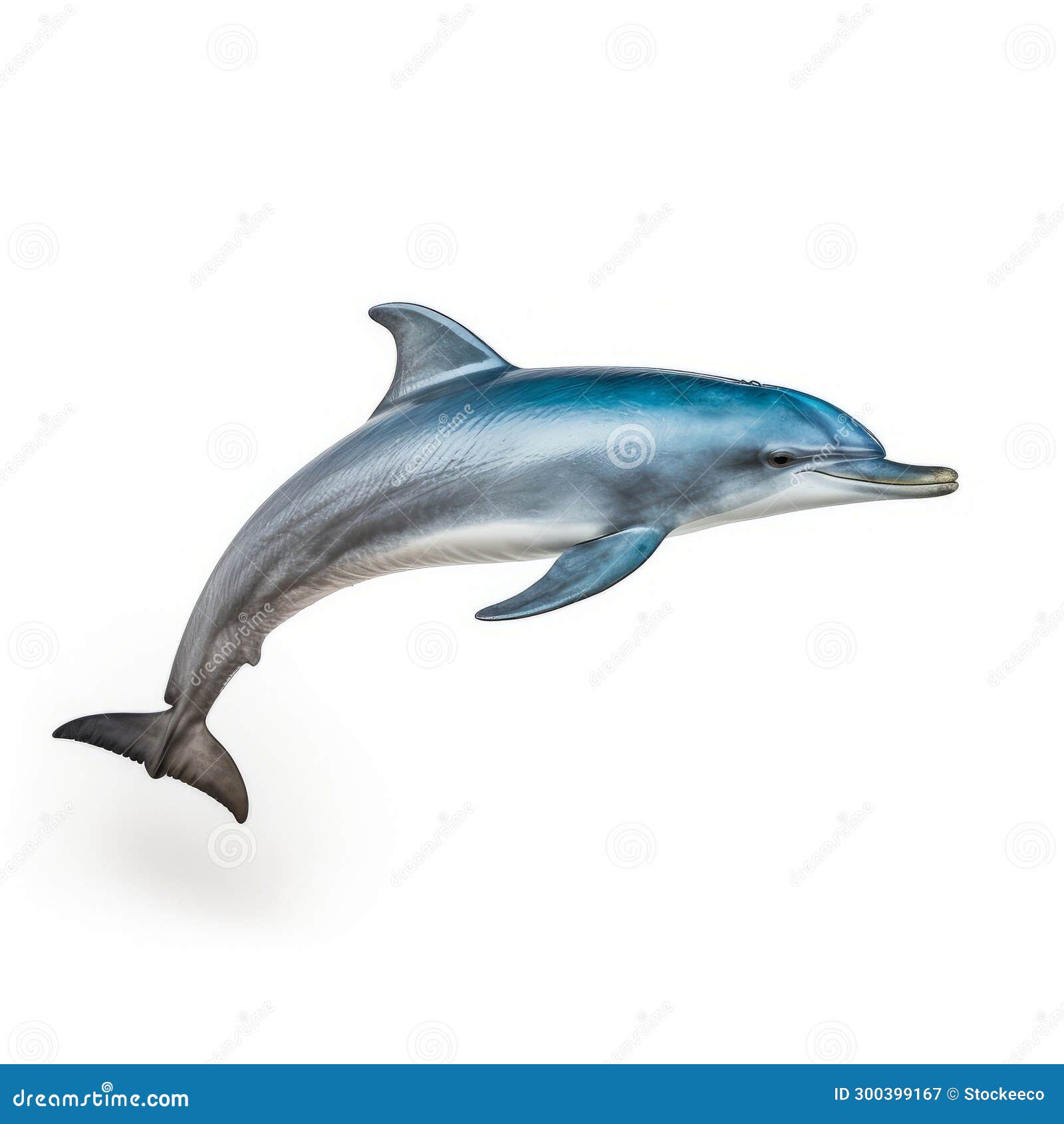 Hyper-realistic Dolphin Jumping Artwork on White Background Stock ...