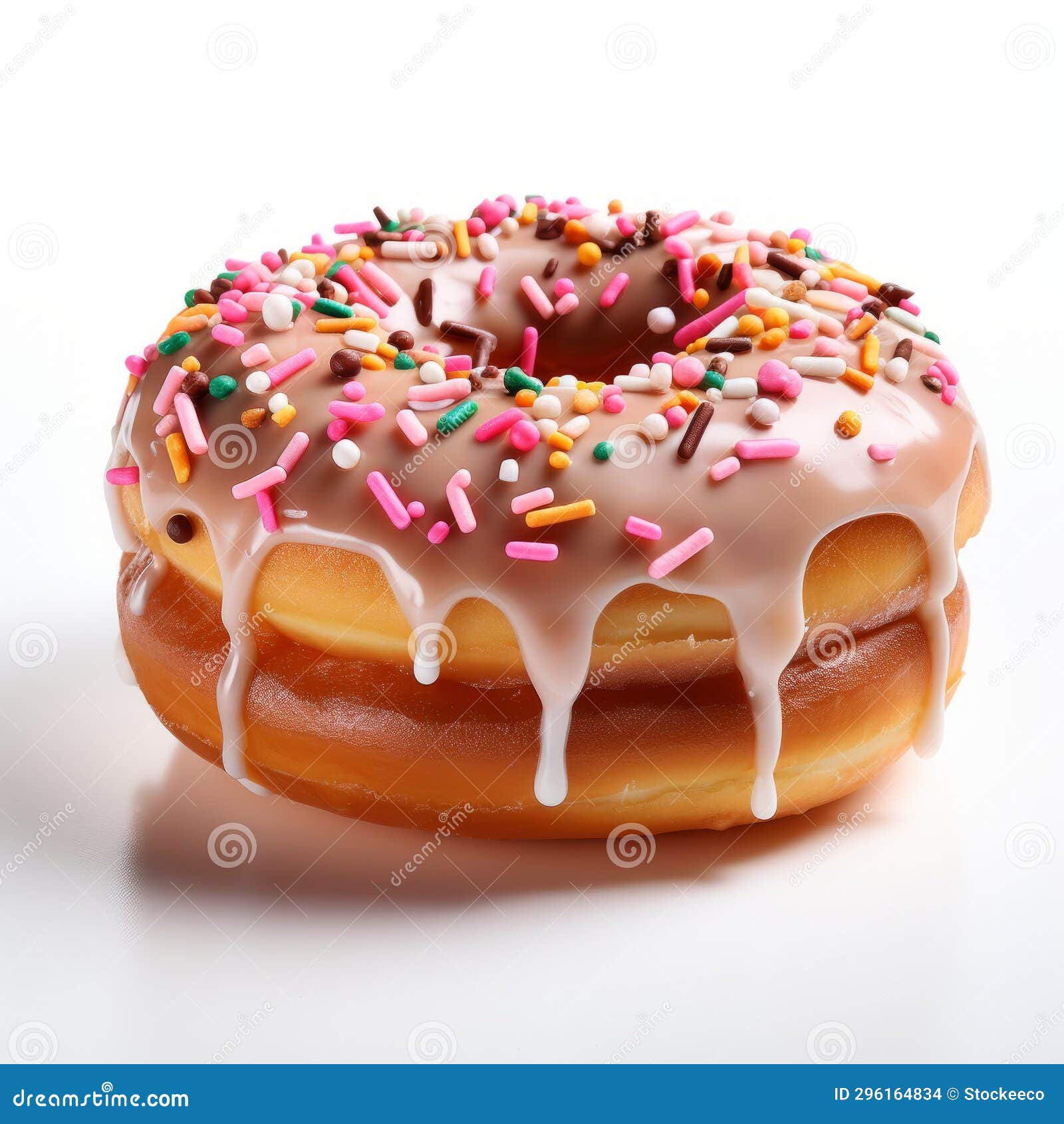 Hyper-realistic Donut with Icing and Sprinkles on Isolated Background ...