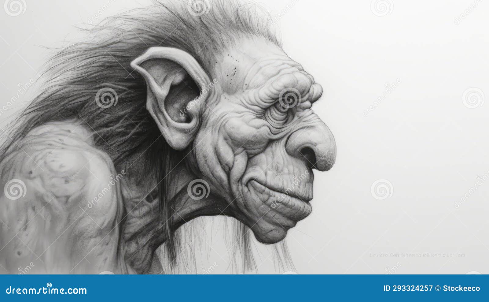 Hyper-realistic Drawing of a Troll with Meticulous Linework and 8k ...