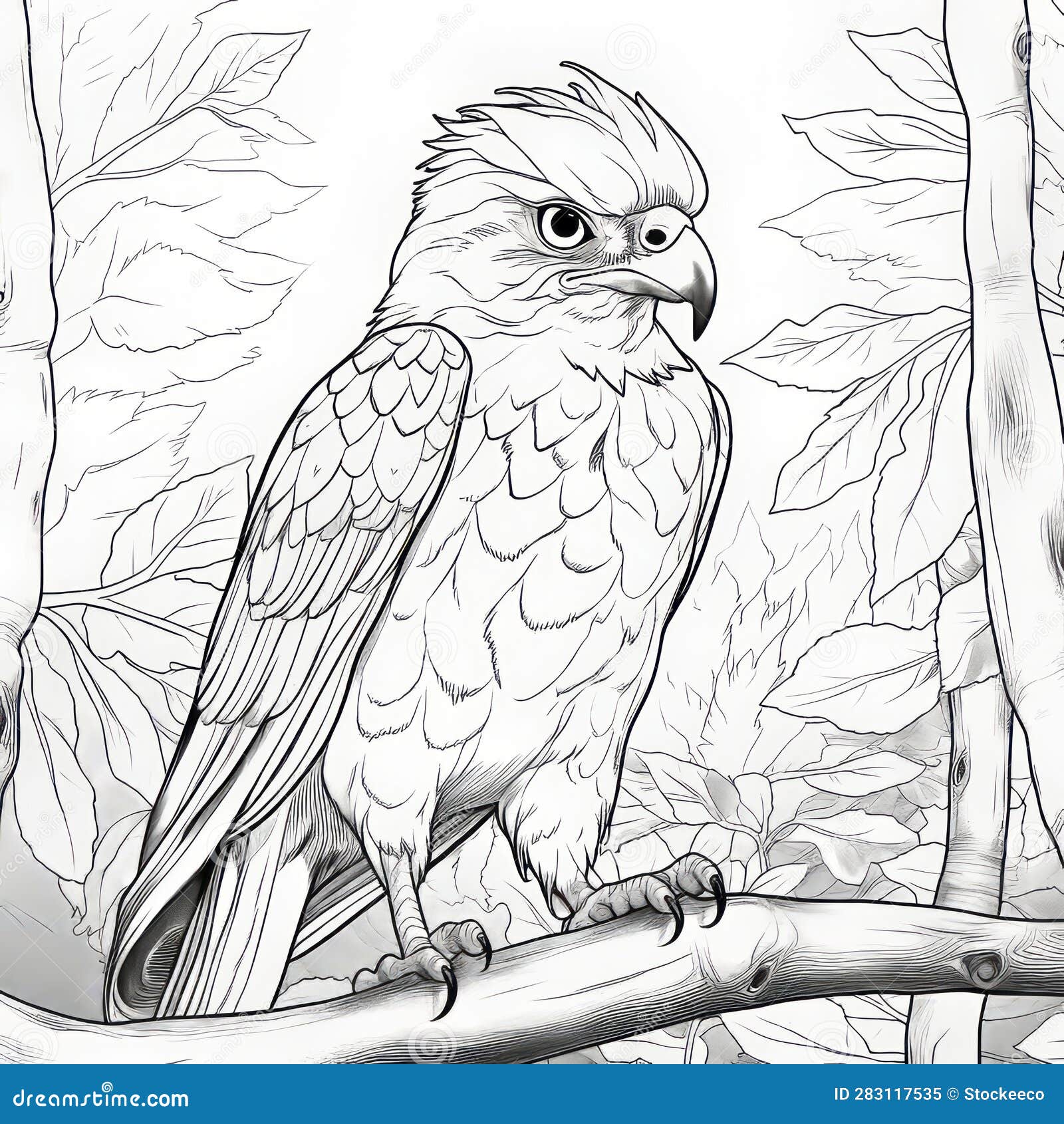 Hyper-realistic Eagle Coloring Page for Children S Book Illustrations ...