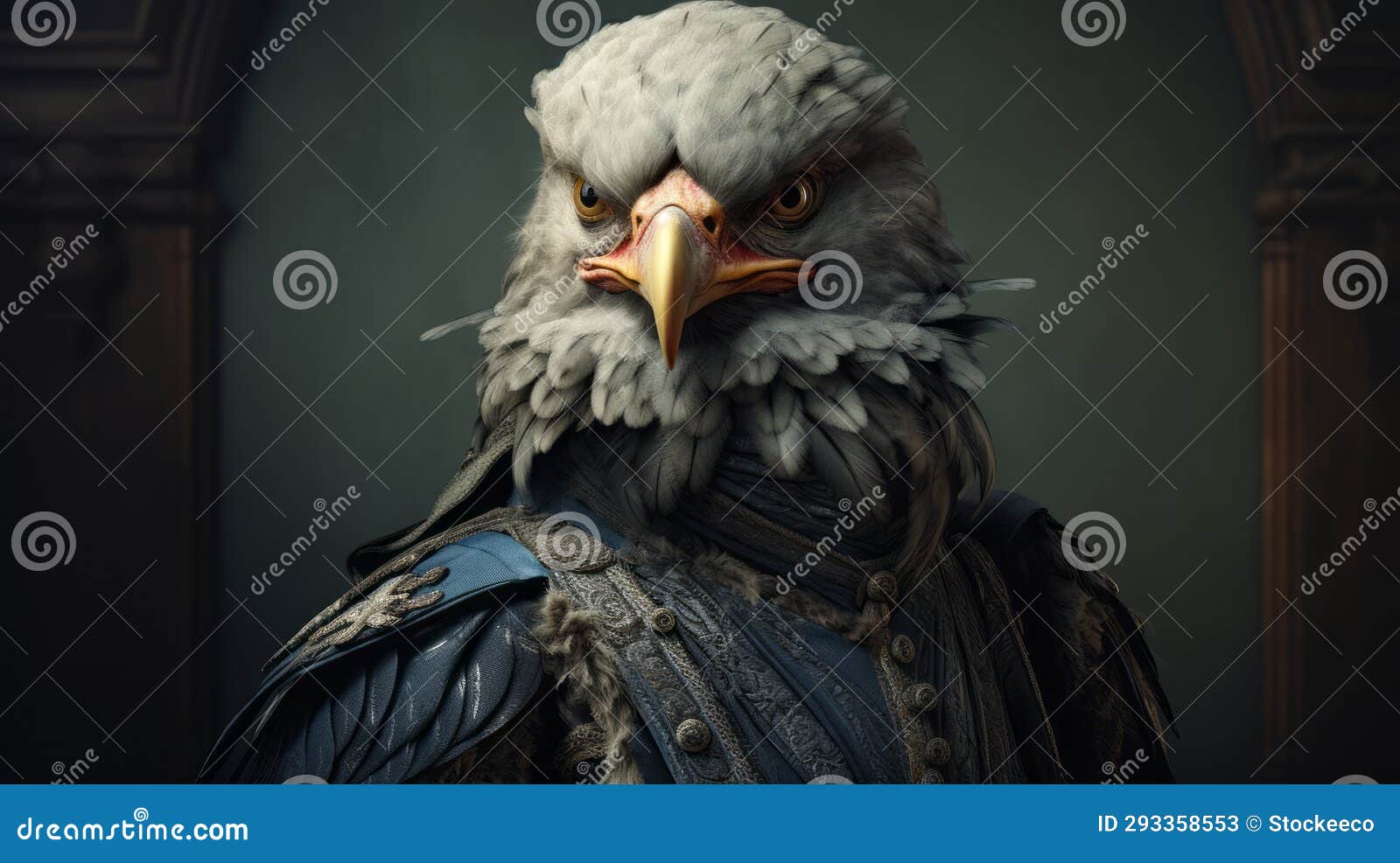 Hyper-realistic Eagle Portrait with Detailed Armor Stock Illustration ...