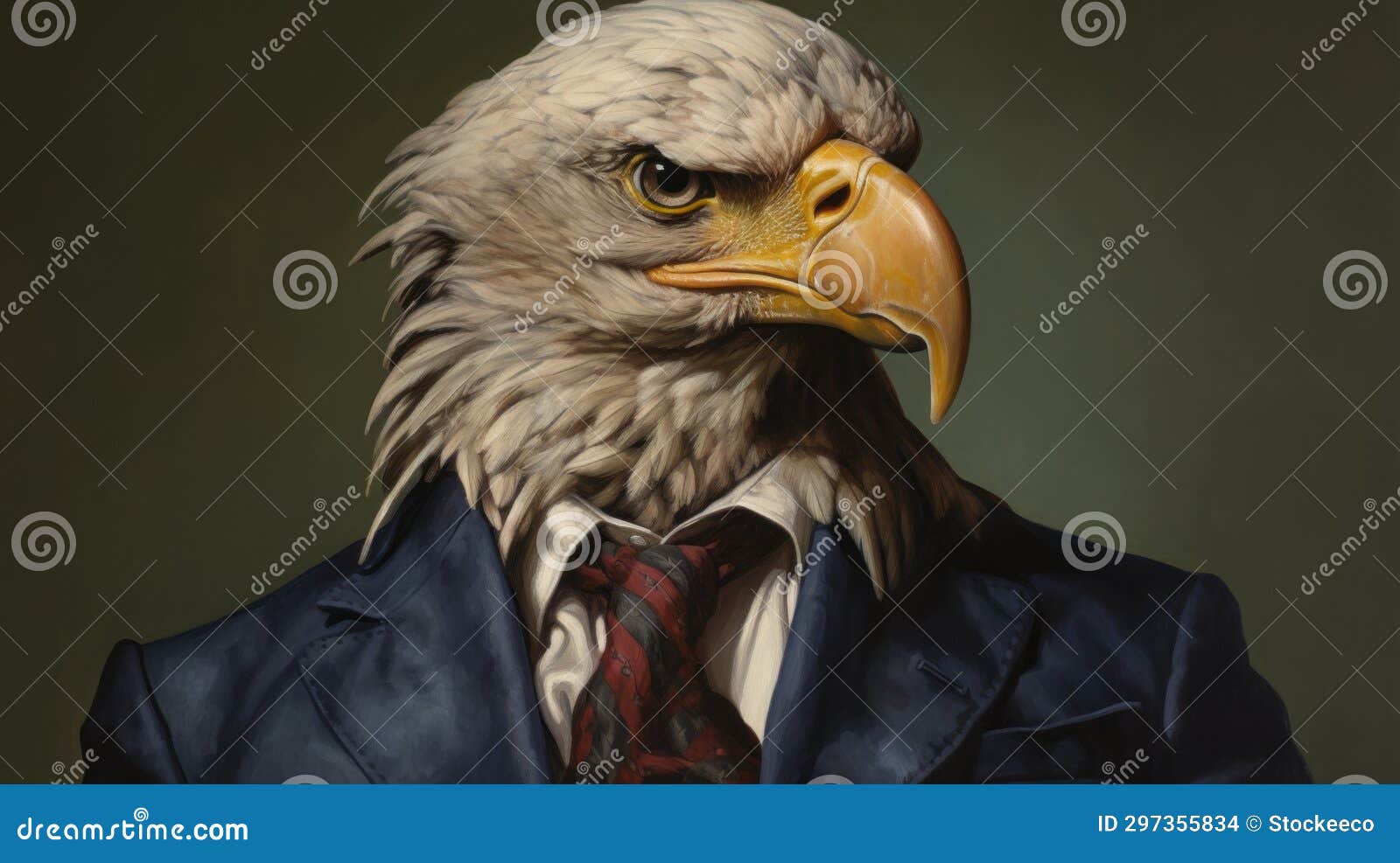 Hyper-realistic Eagle in Suit Jacket: Digital Painting Concept Art ...