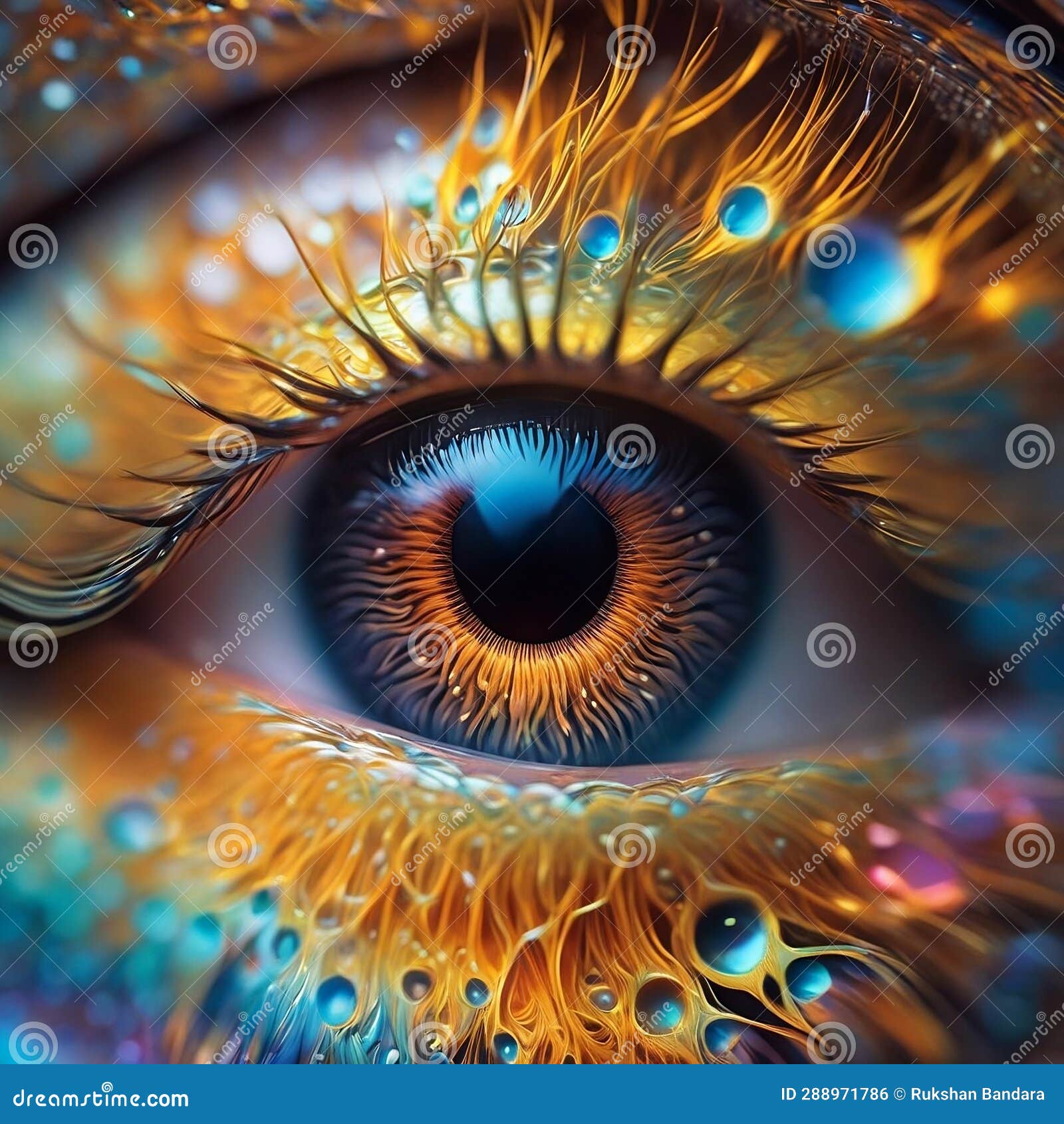 Hyper Realistic Extreme Close Up of an Eye Stock Illustration ...