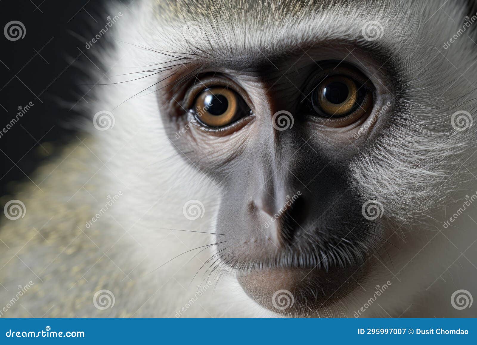 Hyper Realistic Extreme Close Up Face Monkey. Generative AI Stock Image ...