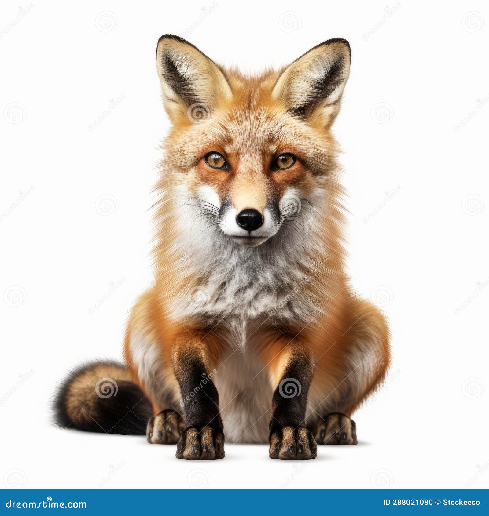 Hyper-realistic Fox Portrait on White Background Stock Illustration ...