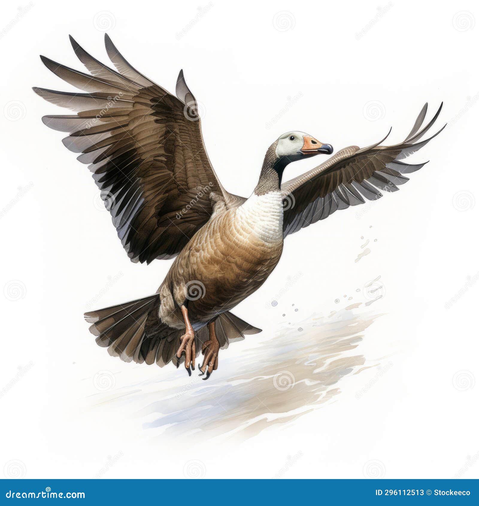 Hyper-realistic Goose Flight Vector Illustration in Travis Charest ...