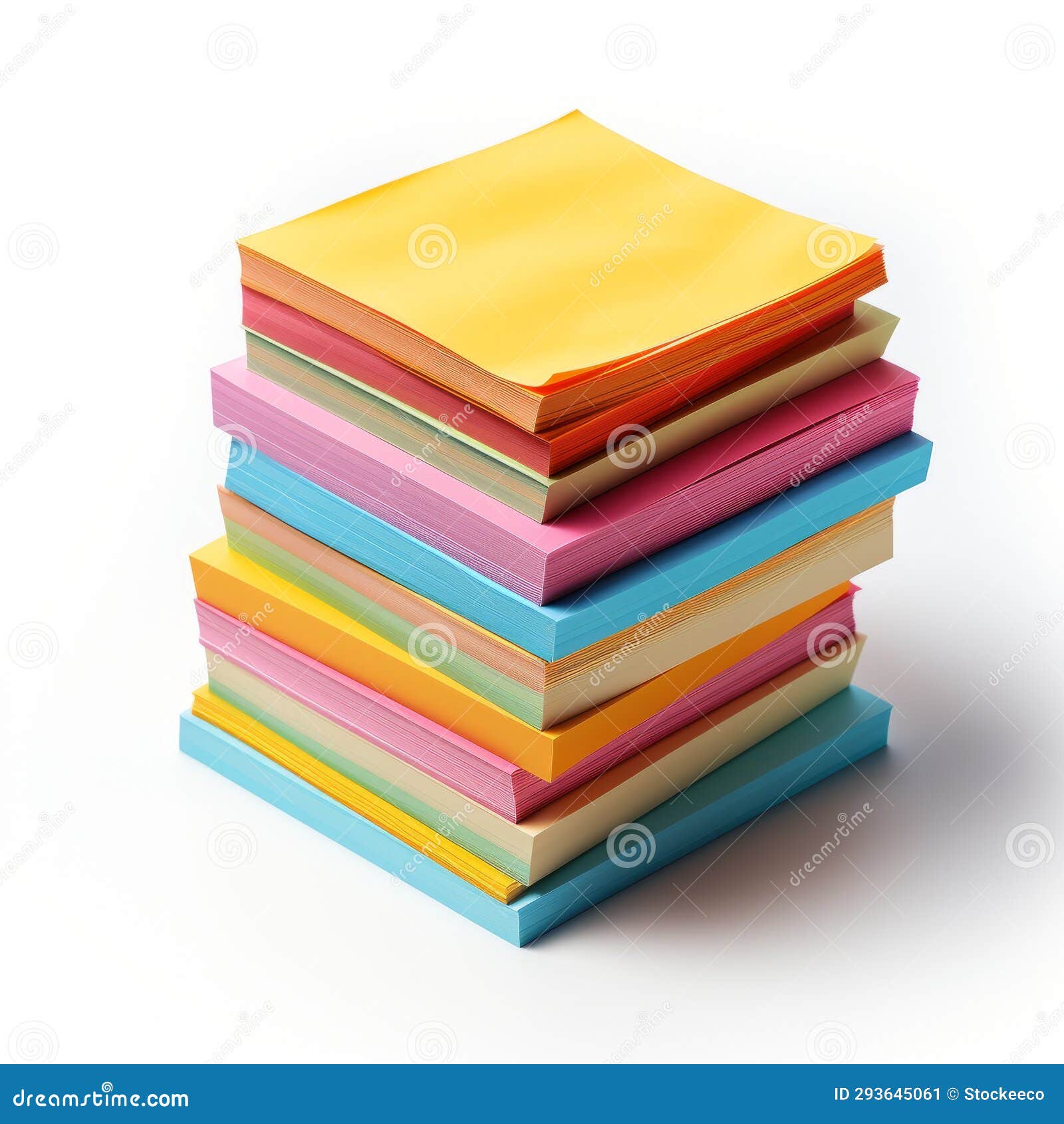 Hyper Realistic High Definition Photograph of Colored Notepads Stock ...