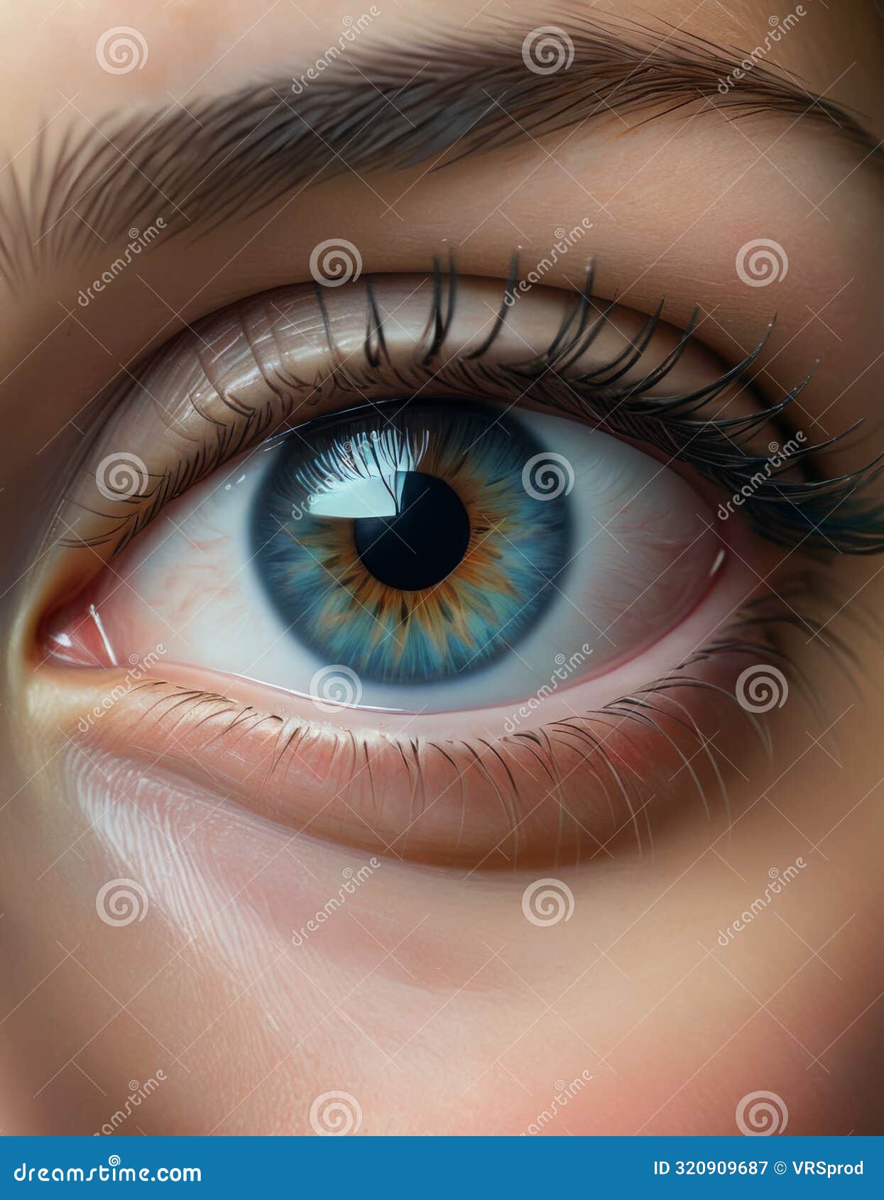 Hyper-Realistic Human Eye Close-Up Stock Illustration - Illustration of ...