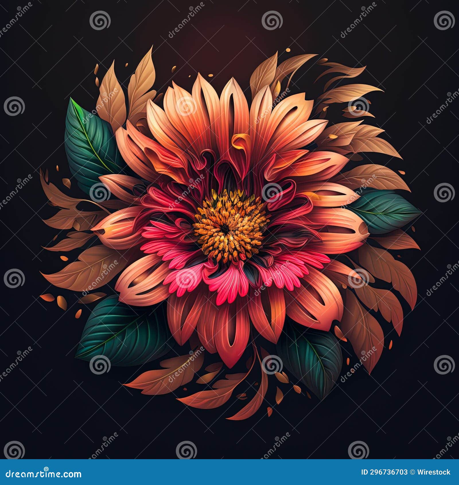 Hyper-realistic Illustration of a Big Delicate Flower Isolated on an ...