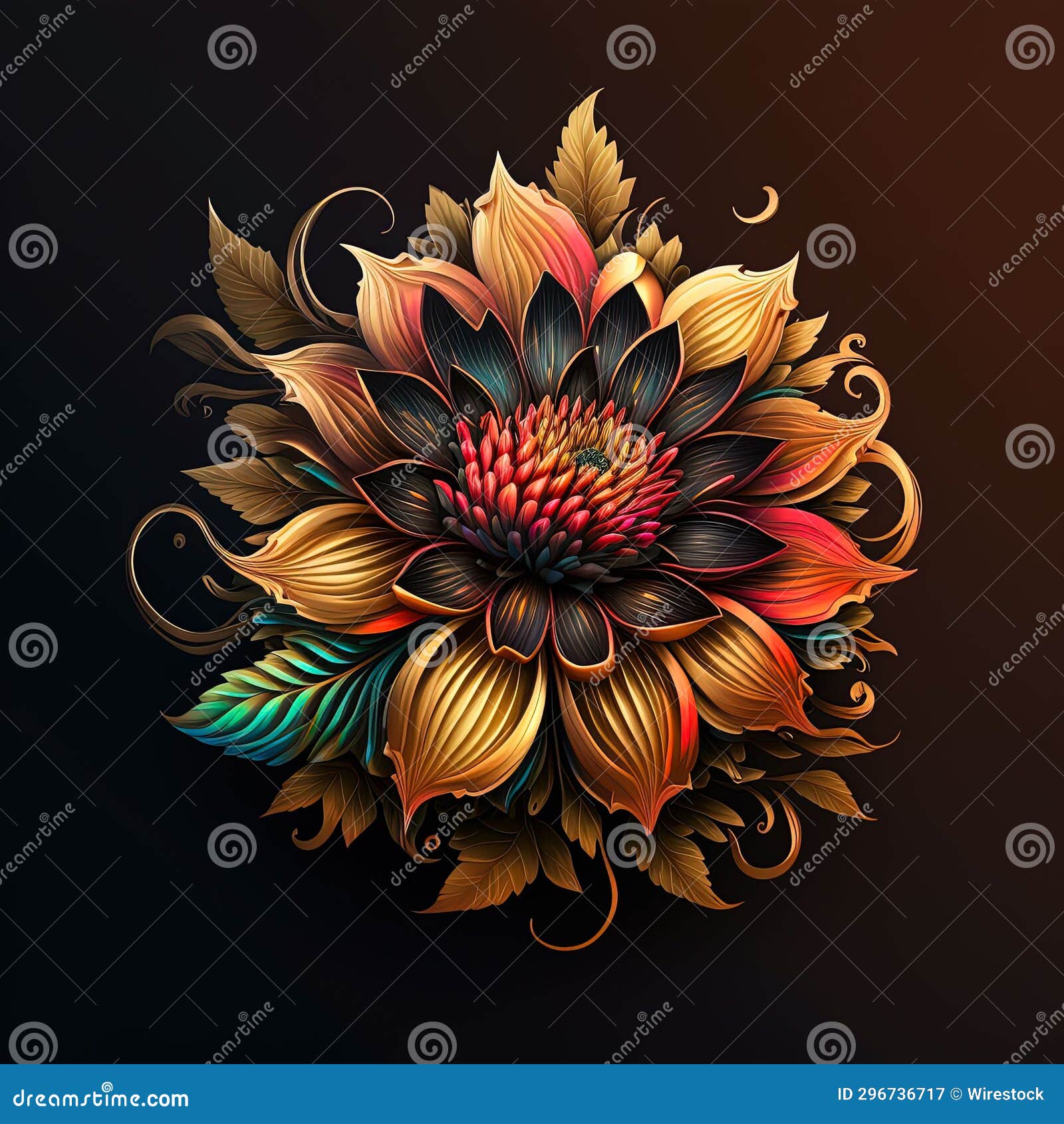 Hyper-realistic Illustration of a Big Delicate Flower Isolated on an ...