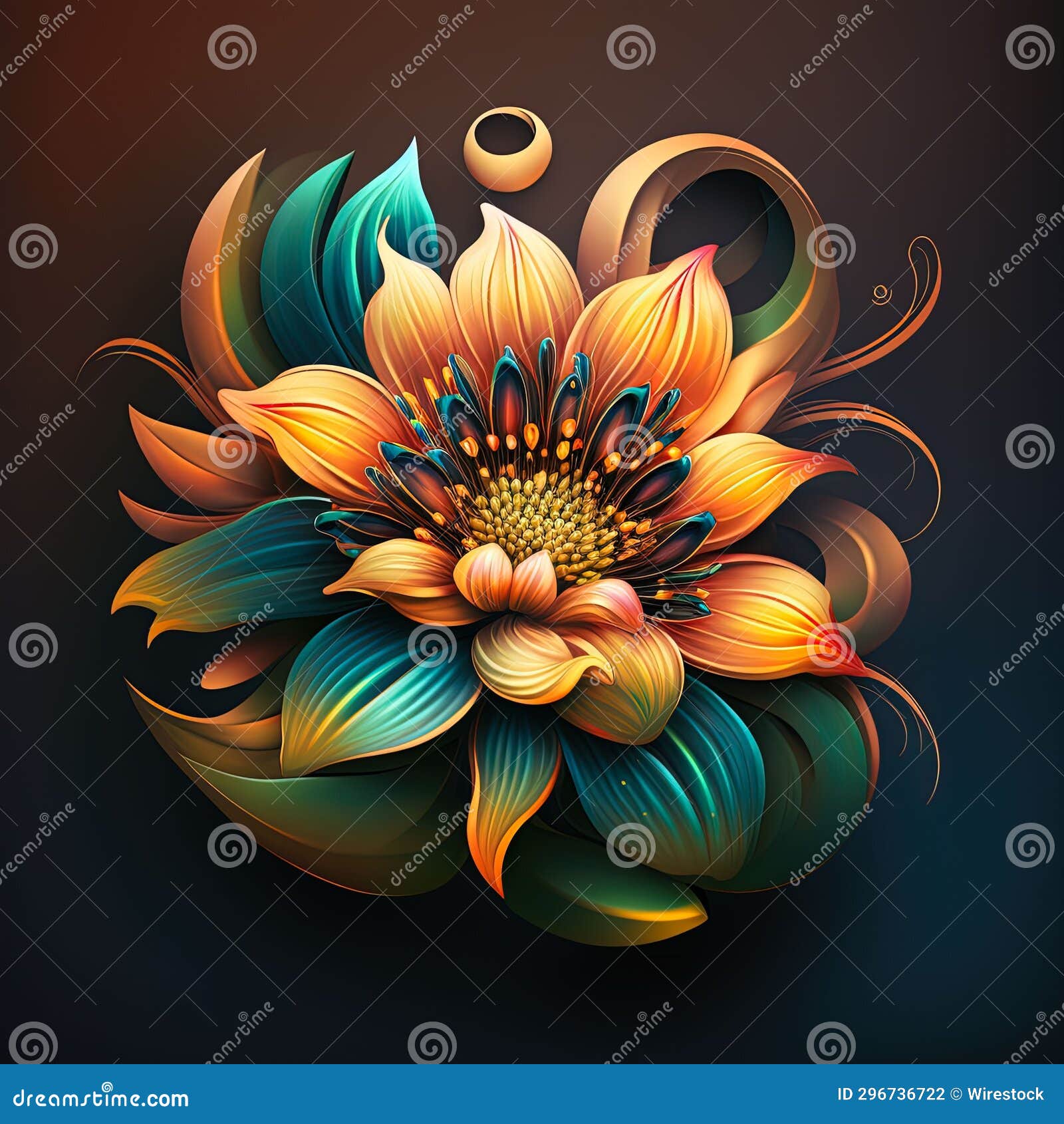 Hyper-realistic Illustration of a Big Delicate Flower Isolated on an ...