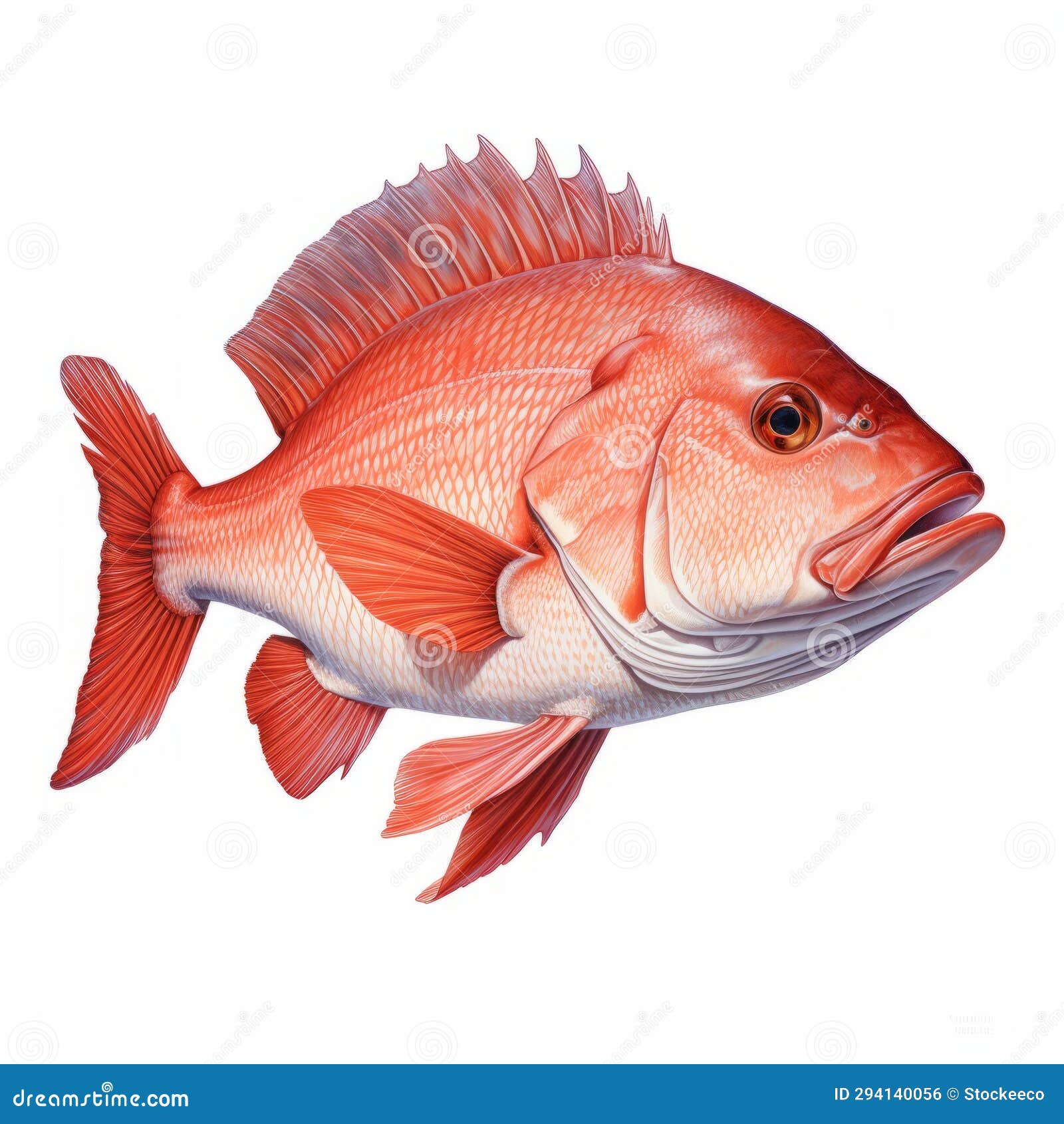 Hyper-realistic Illustration of a Large Red Snapper Fish Stock ...