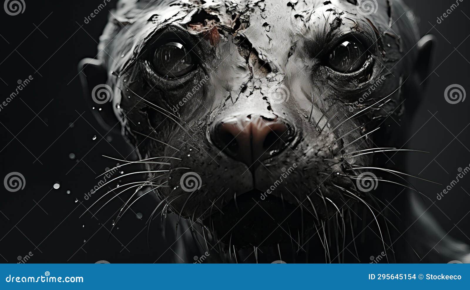 Hyper-realistic Illustration of a Withered Otter Human Hybrid Stock ...