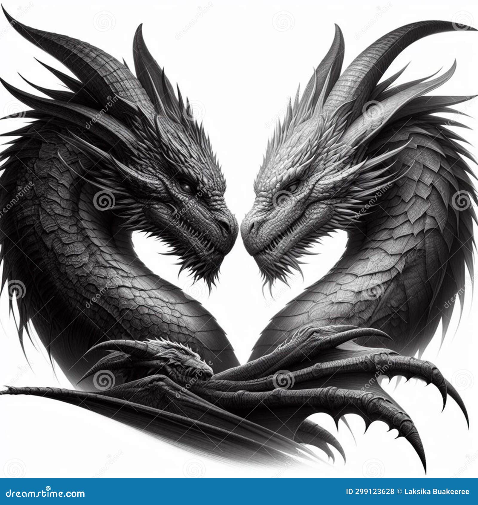 Hyper-Realistic Illustrations. Beautiful Dragon Stock Illustration ...