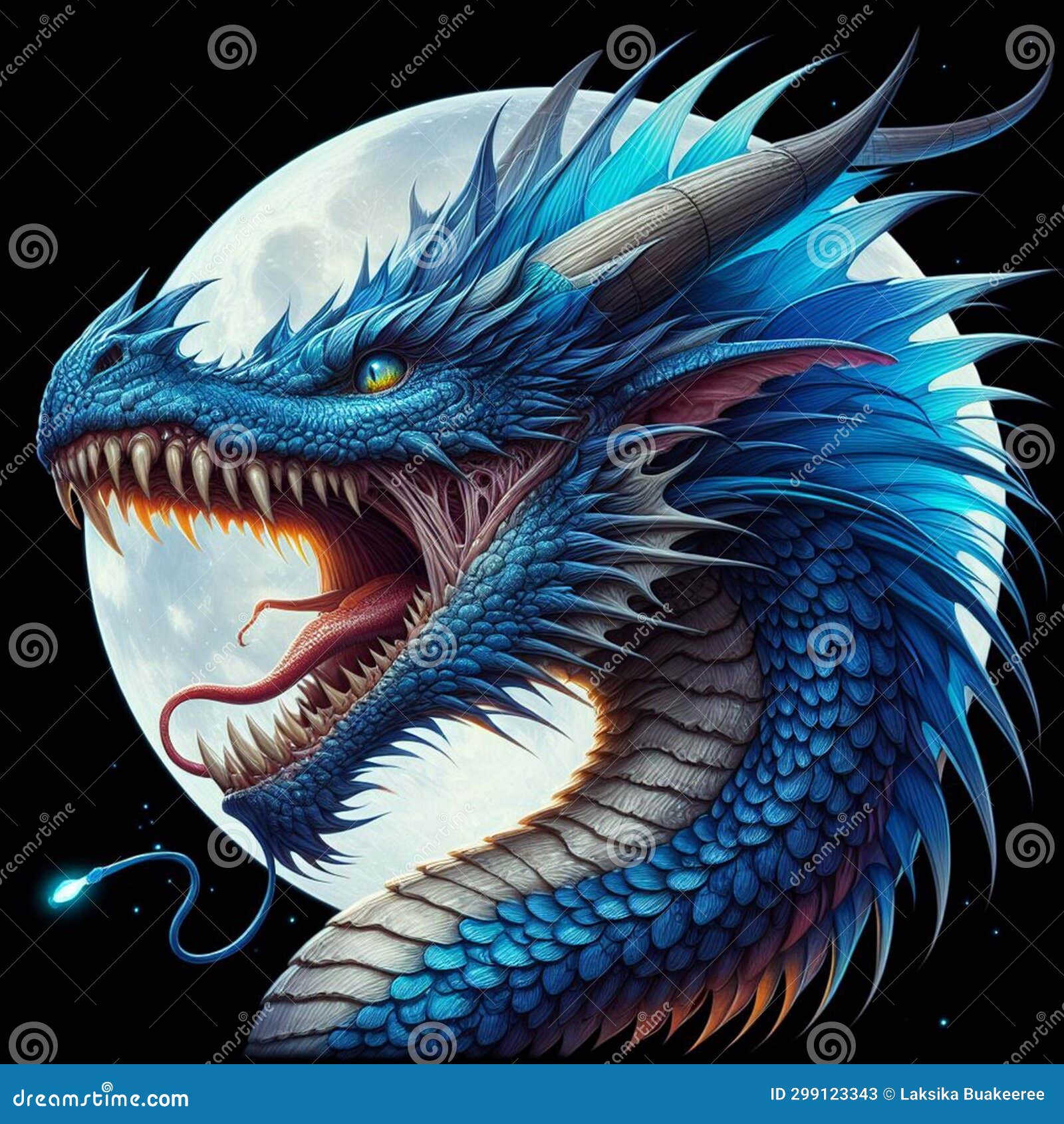 Hyper-Realistic Illustrations. Beautiful Dragon Stock Illustration ...