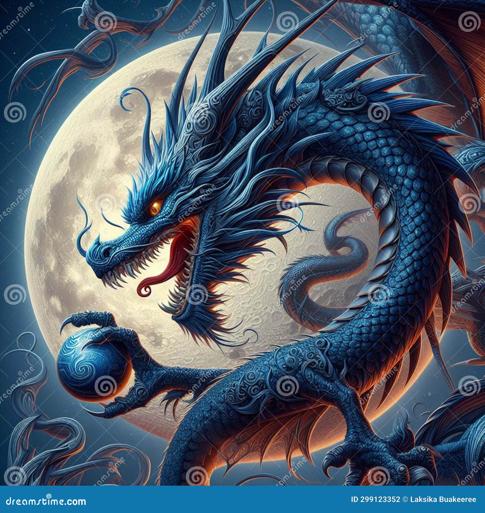 Hyper-Realistic Illustrations. Beautiful Dragon Stock Illustration ...