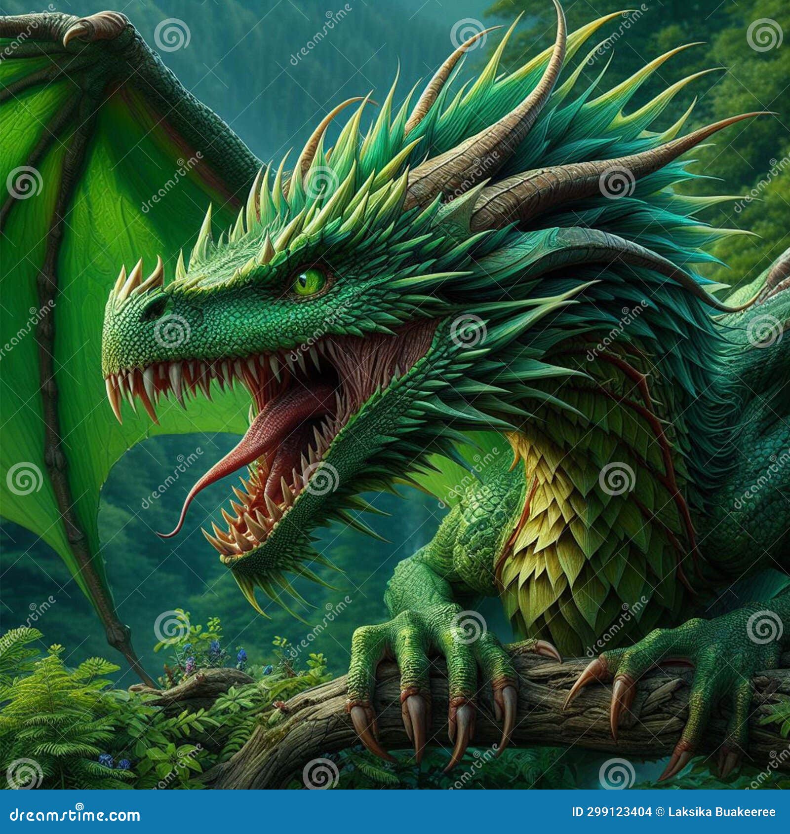 Hyper-Realistic Illustrations. Beautiful Dragon Stock Illustration ...