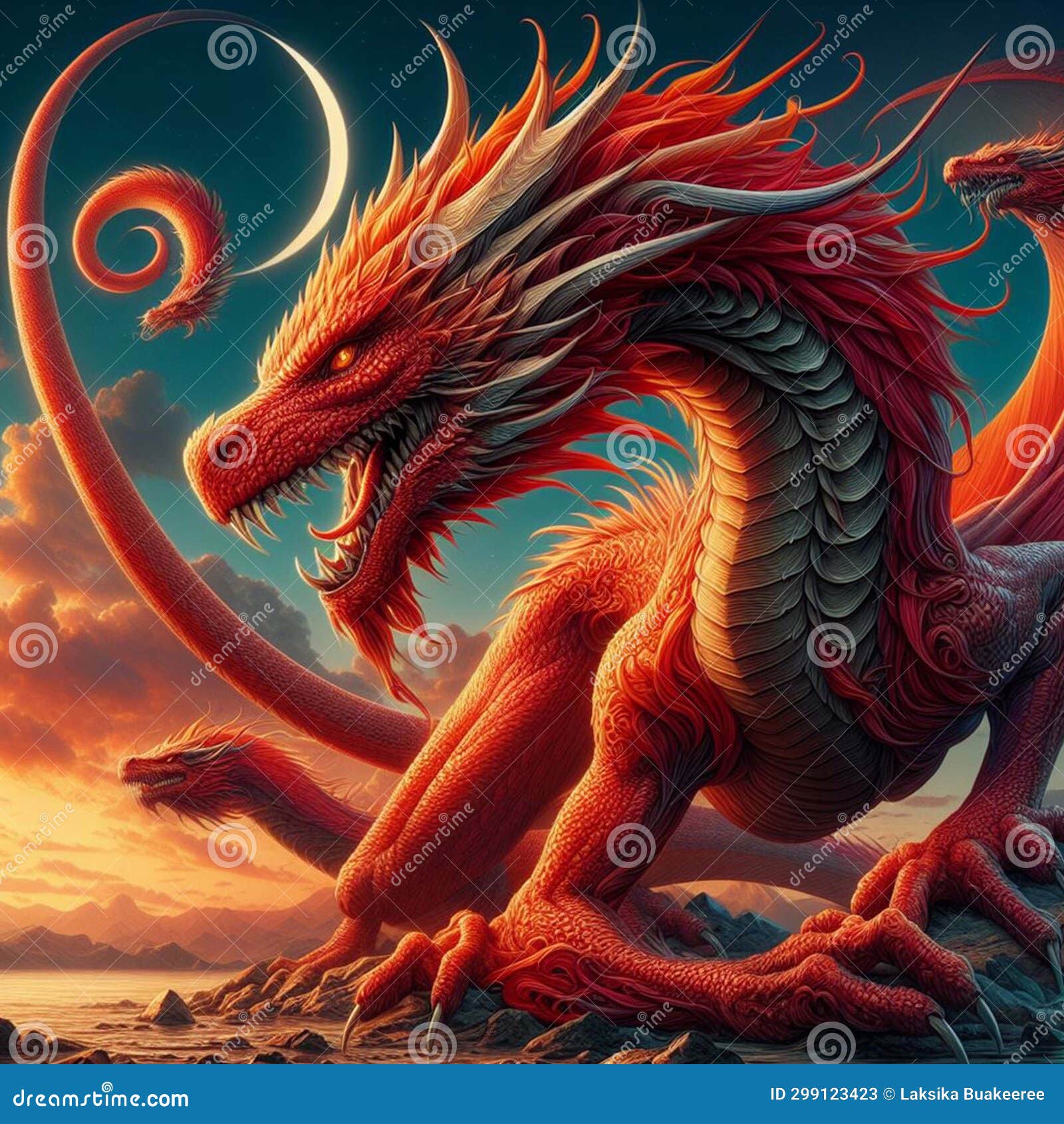 Hyper-Realistic Illustrations. Beautiful Dragon Stock Illustration ...