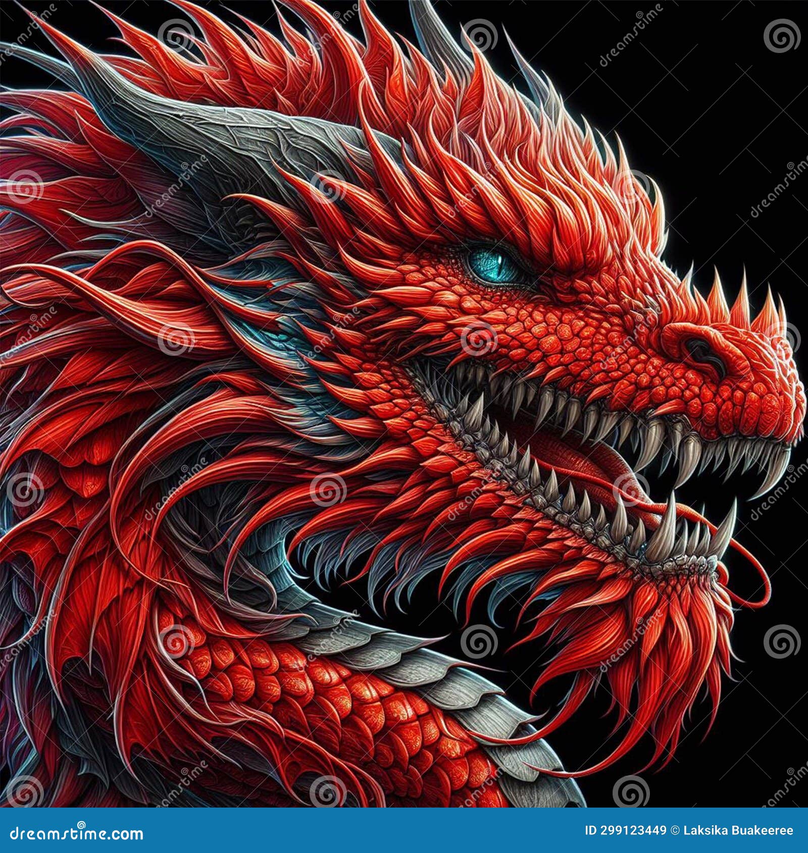 Hyper-Realistic Illustrations. Beautiful Dragon Stock Illustration ...