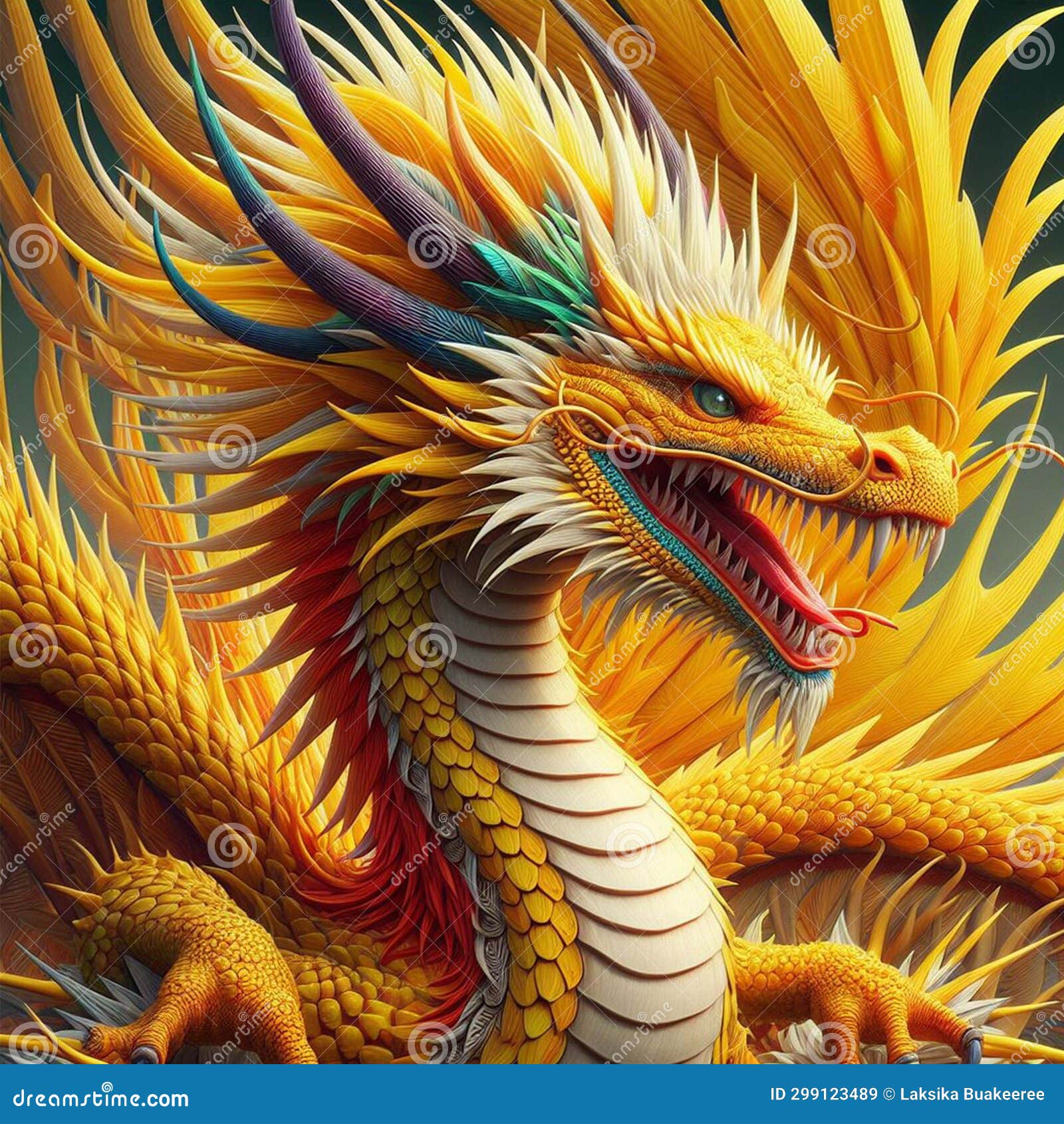 Hyper-Realistic Illustrations. Beautiful Dragon Stock Illustration ...