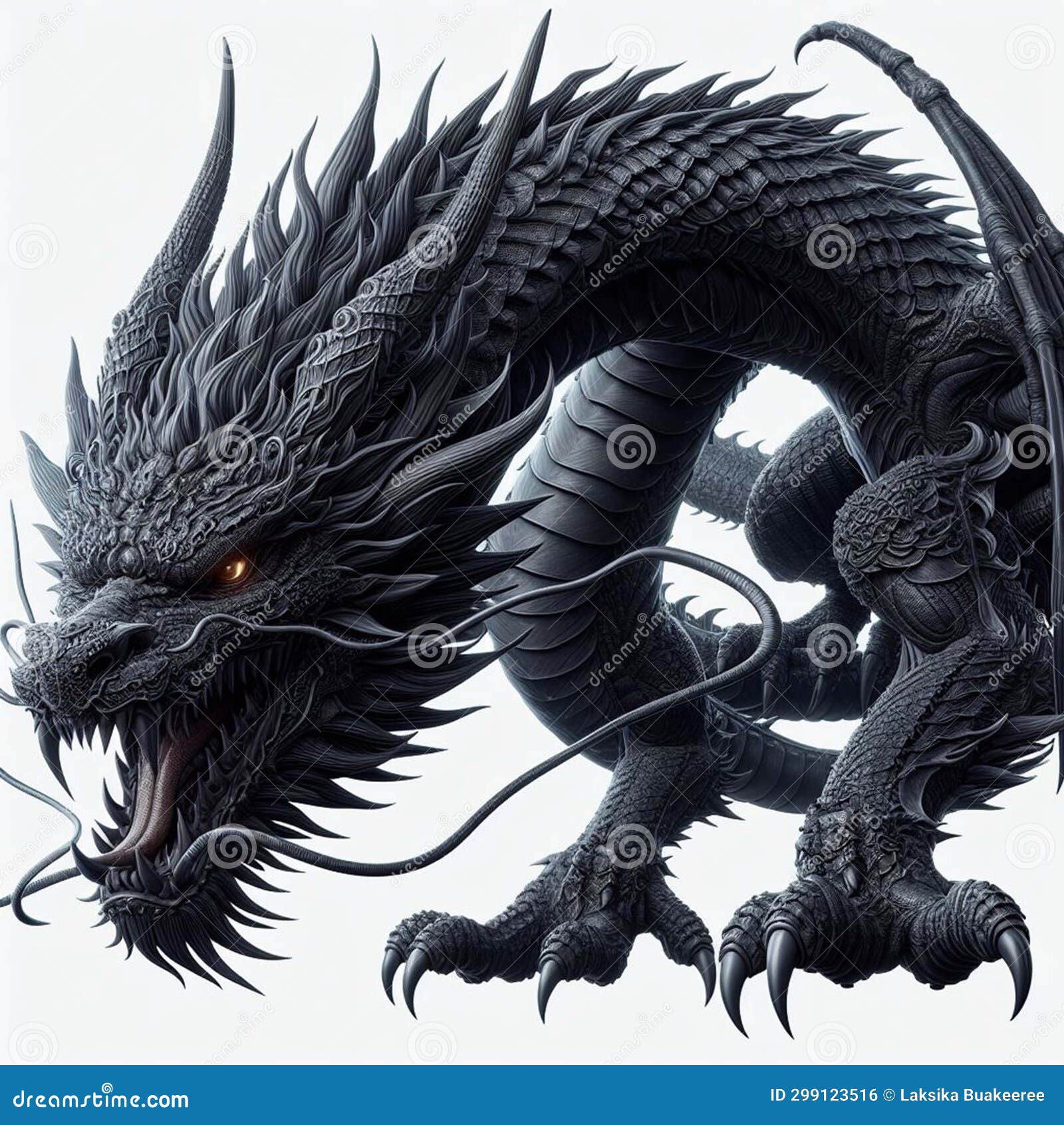 Hyper-Realistic Illustrations. Beautiful Dragon Stock Illustration ...