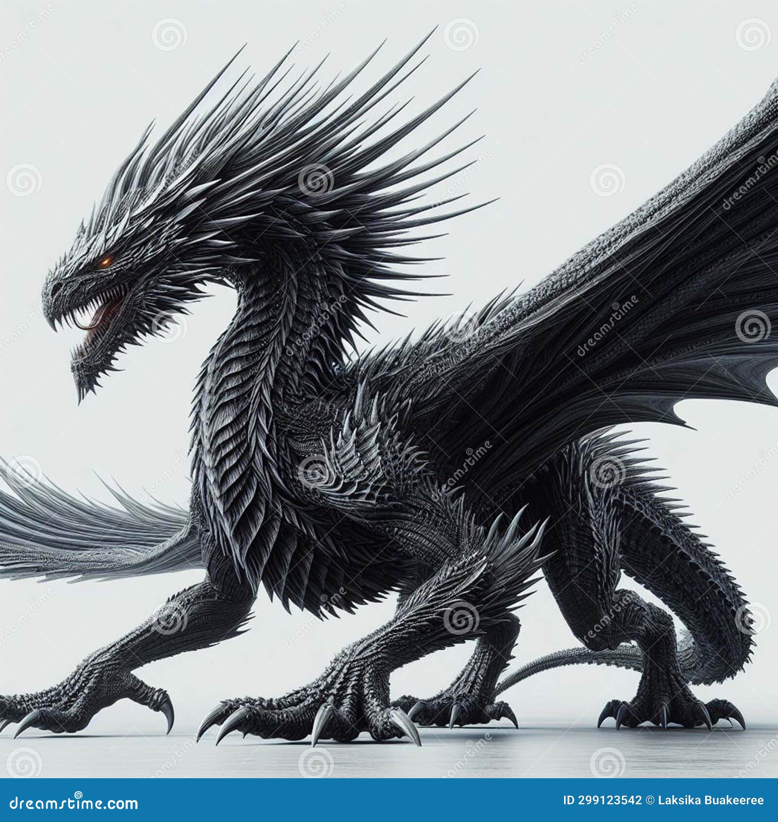 Hyper-Realistic Illustrations. Beautiful Dragon Stock Illustration ...