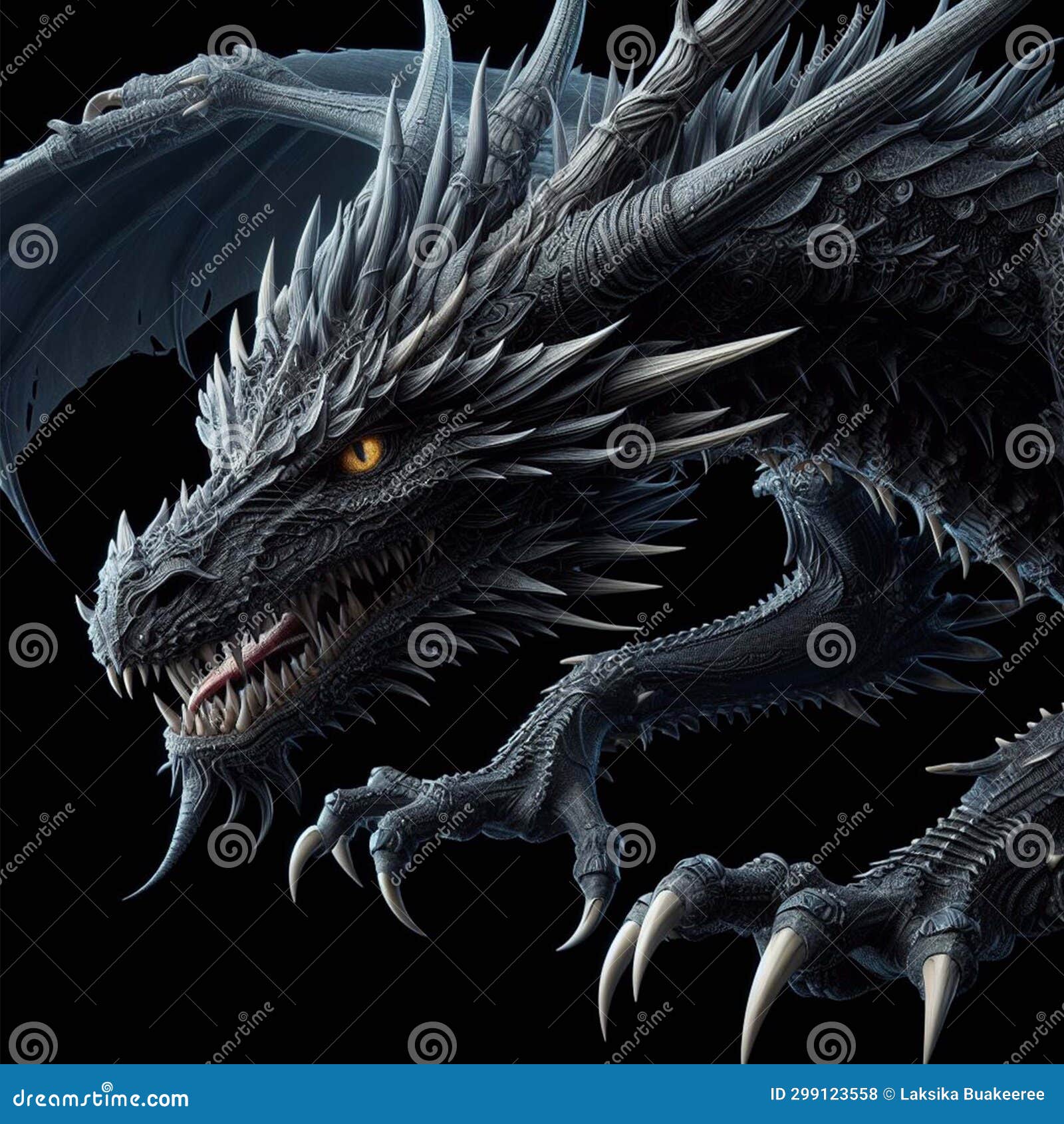 Hyper-Realistic Illustrations. Beautiful Dragon Stock Illustration ...