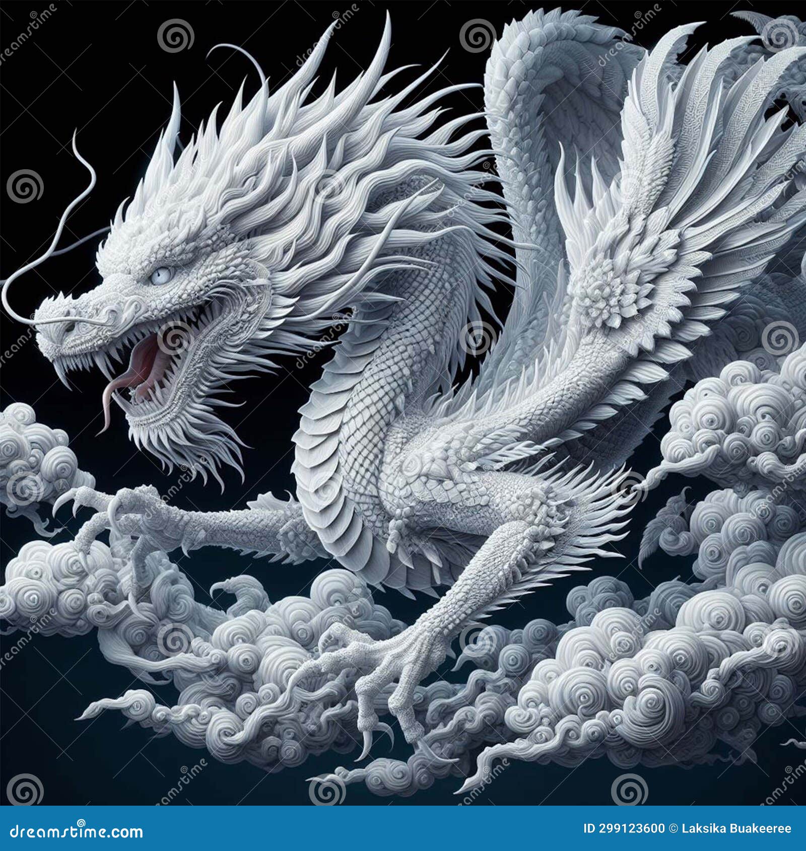 Hyper Realistic Illustrations Beautiful Dragon Stock Illustration