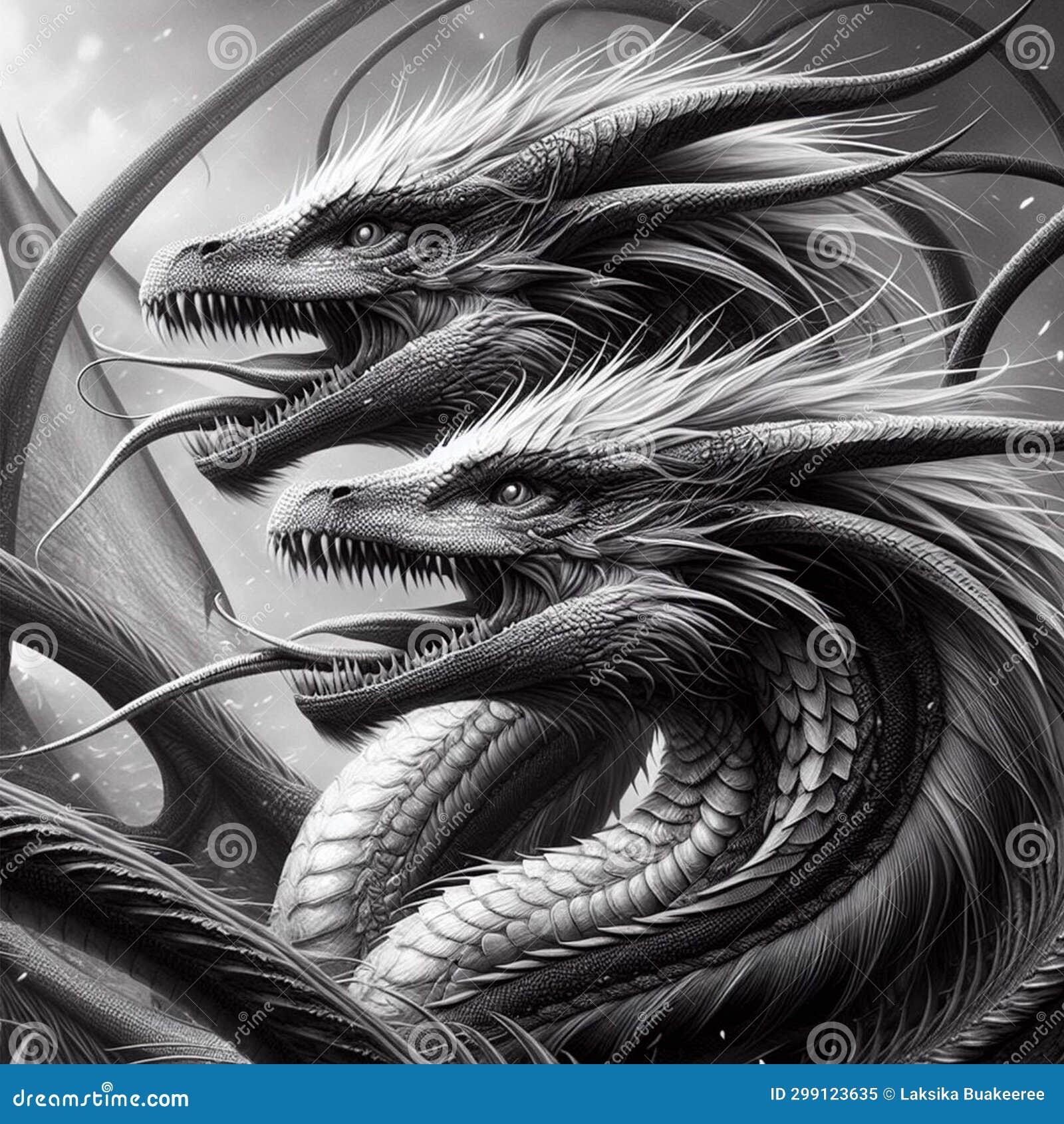 Hyper-Realistic Illustrations. Beautiful Dragon Stock Illustration ...