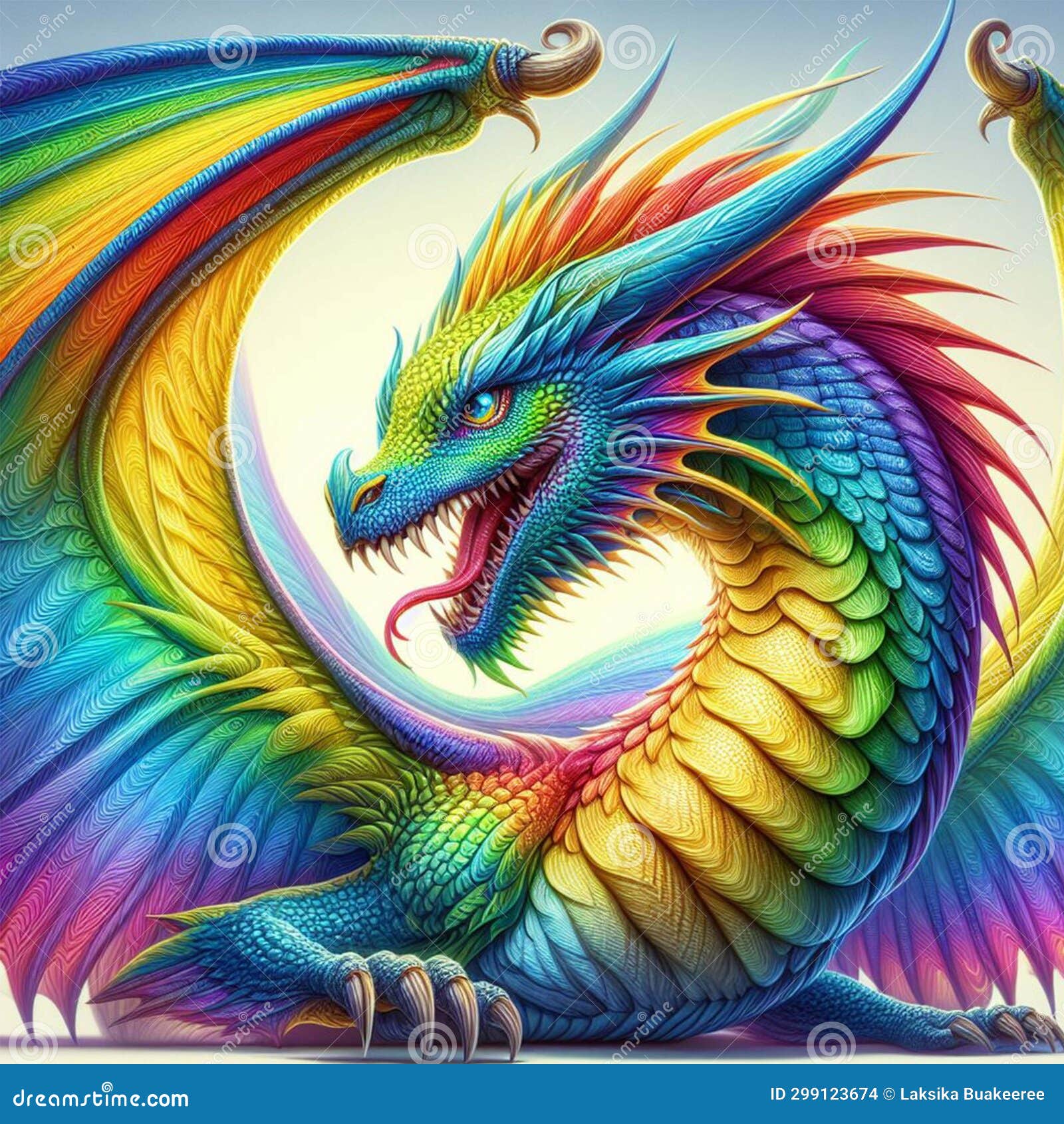 Hyper-Realistic Illustrations. Beautiful Dragon Stock Illustration ...