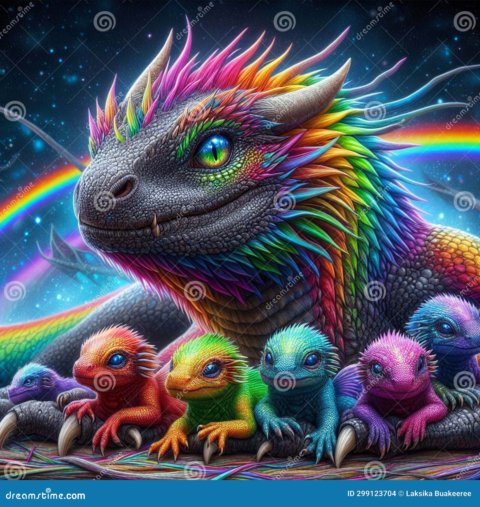 Hyper-Realistic Illustrations. Beautiful Dragon Stock Illustration ...