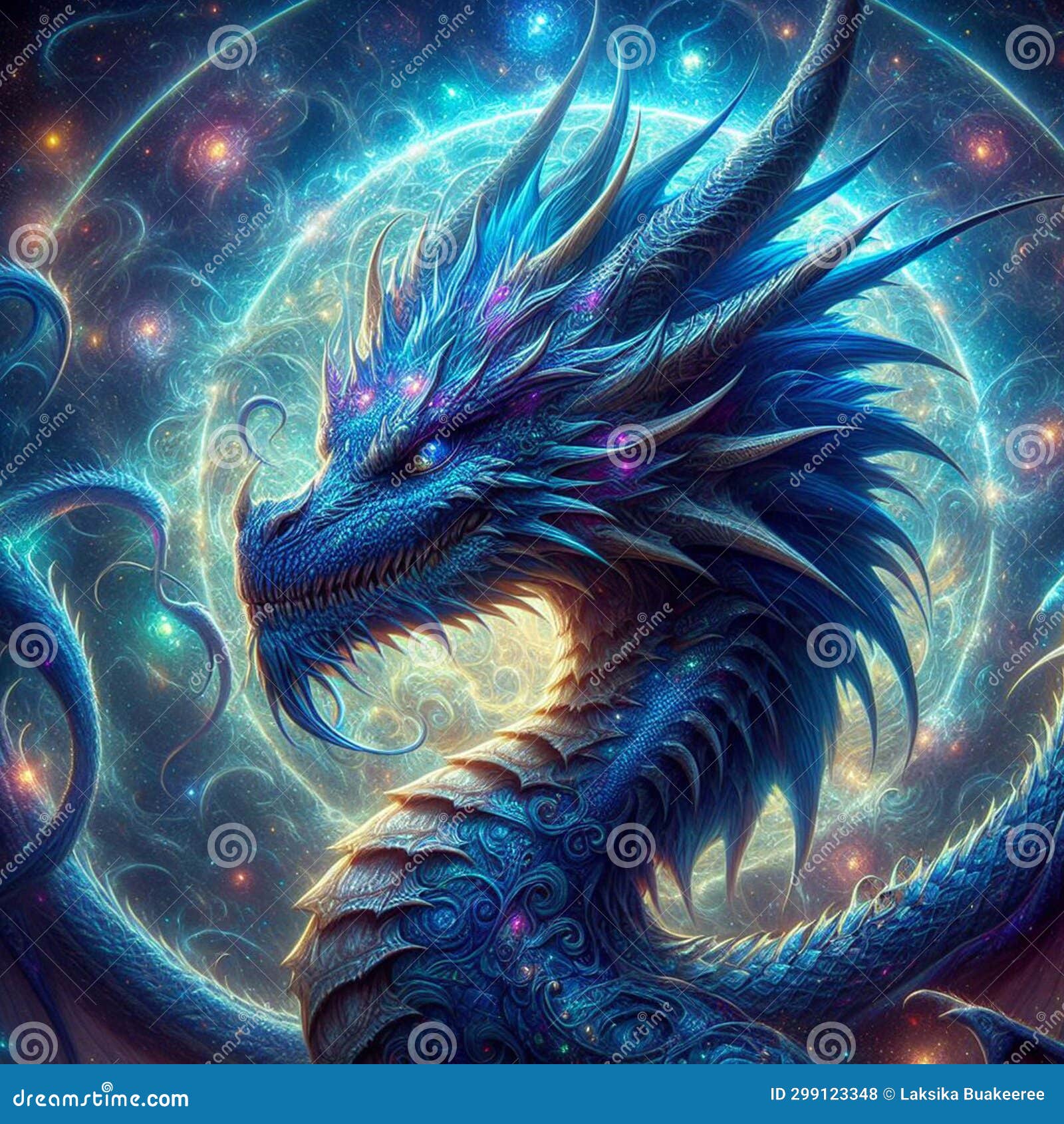 Hyper-Realistic Illustrations. Beautiful Dragon Stock Illustration - Illustration of dragon ...