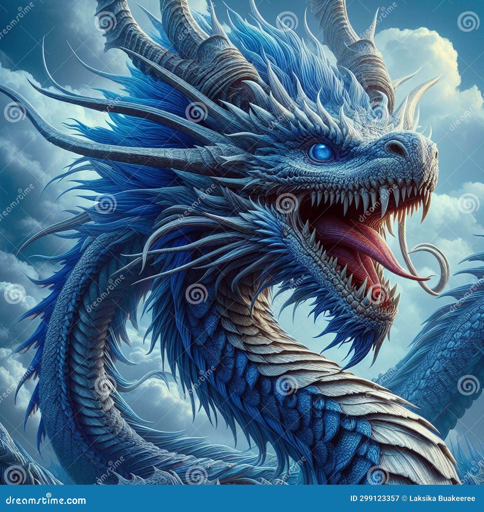 Hyper-Realistic Illustrations. Beautiful Dragon Stock Illustration ...