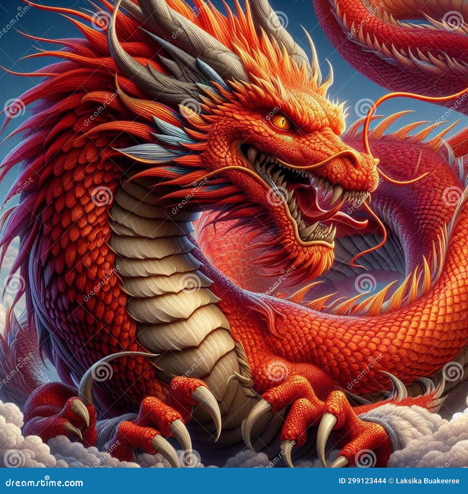 Hyper-Realistic Illustrations. Beautiful Dragon Stock Illustration ...