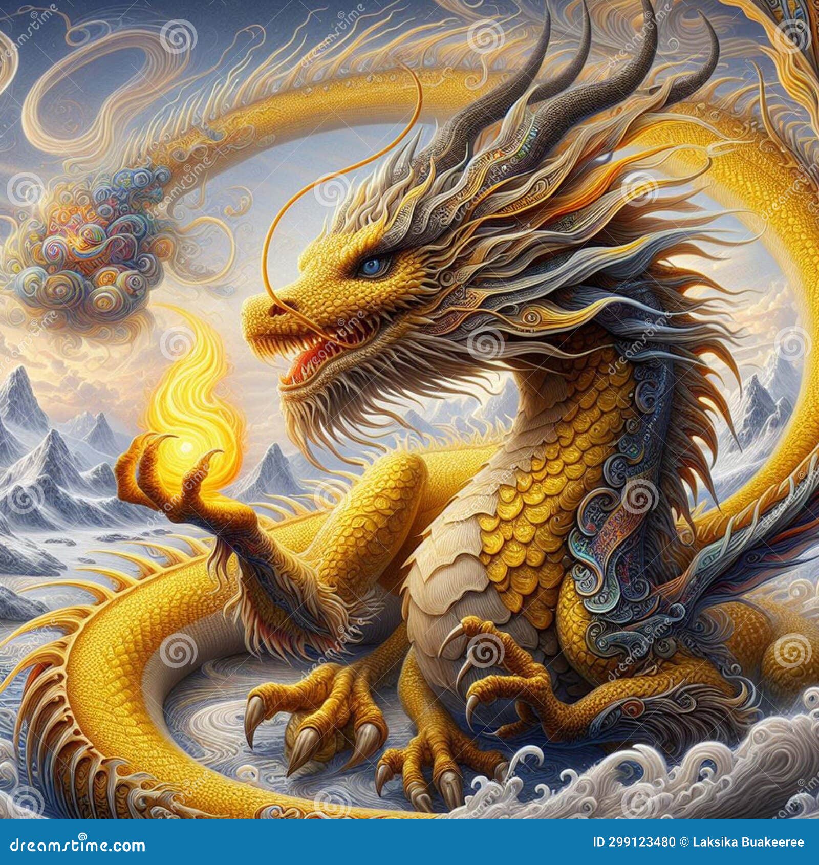 Hyper-Realistic Illustrations. Beautiful Dragon Stock Illustration ...
