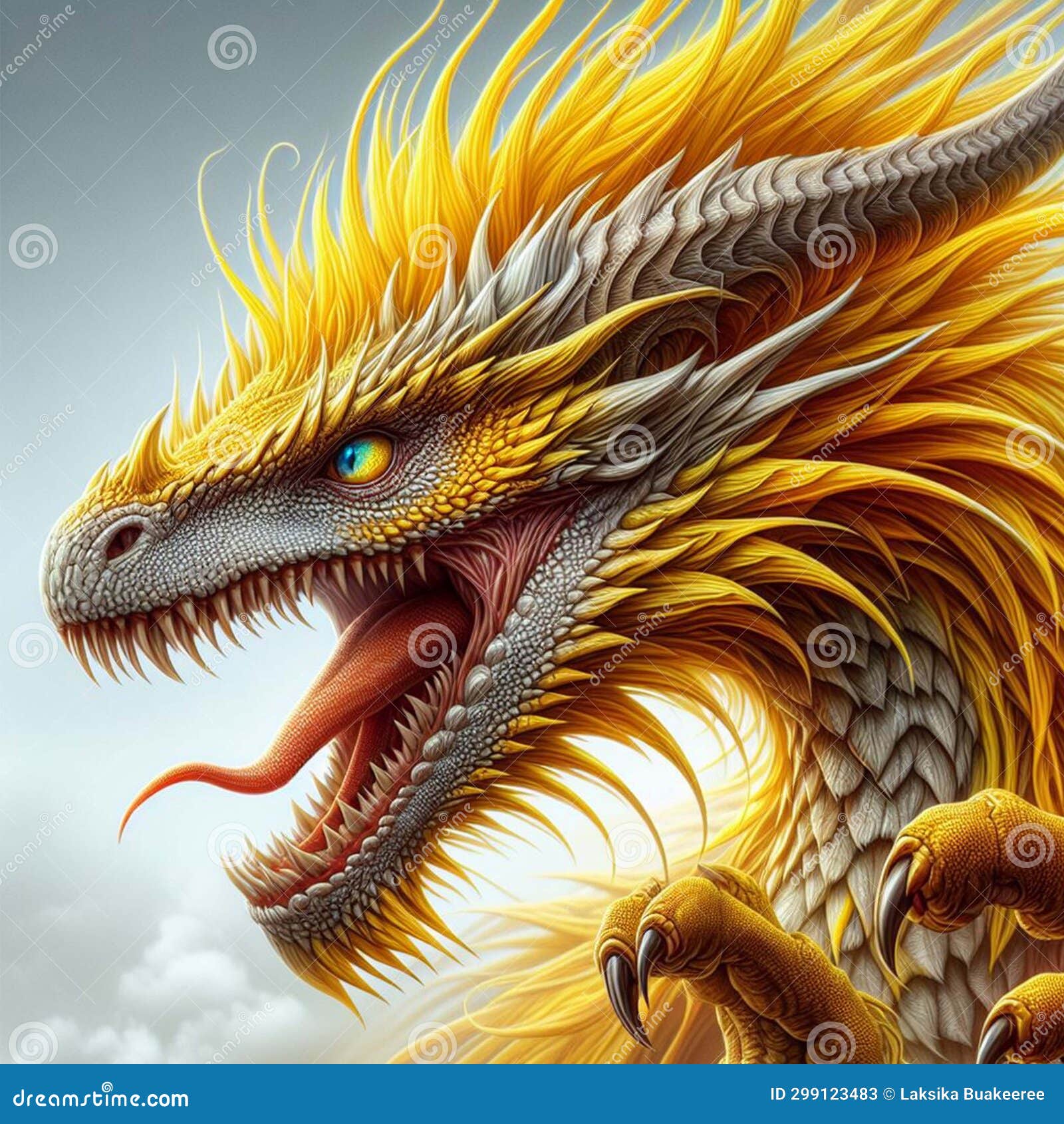 Hyper-Realistic Illustrations. Beautiful Dragon Stock Illustration ...