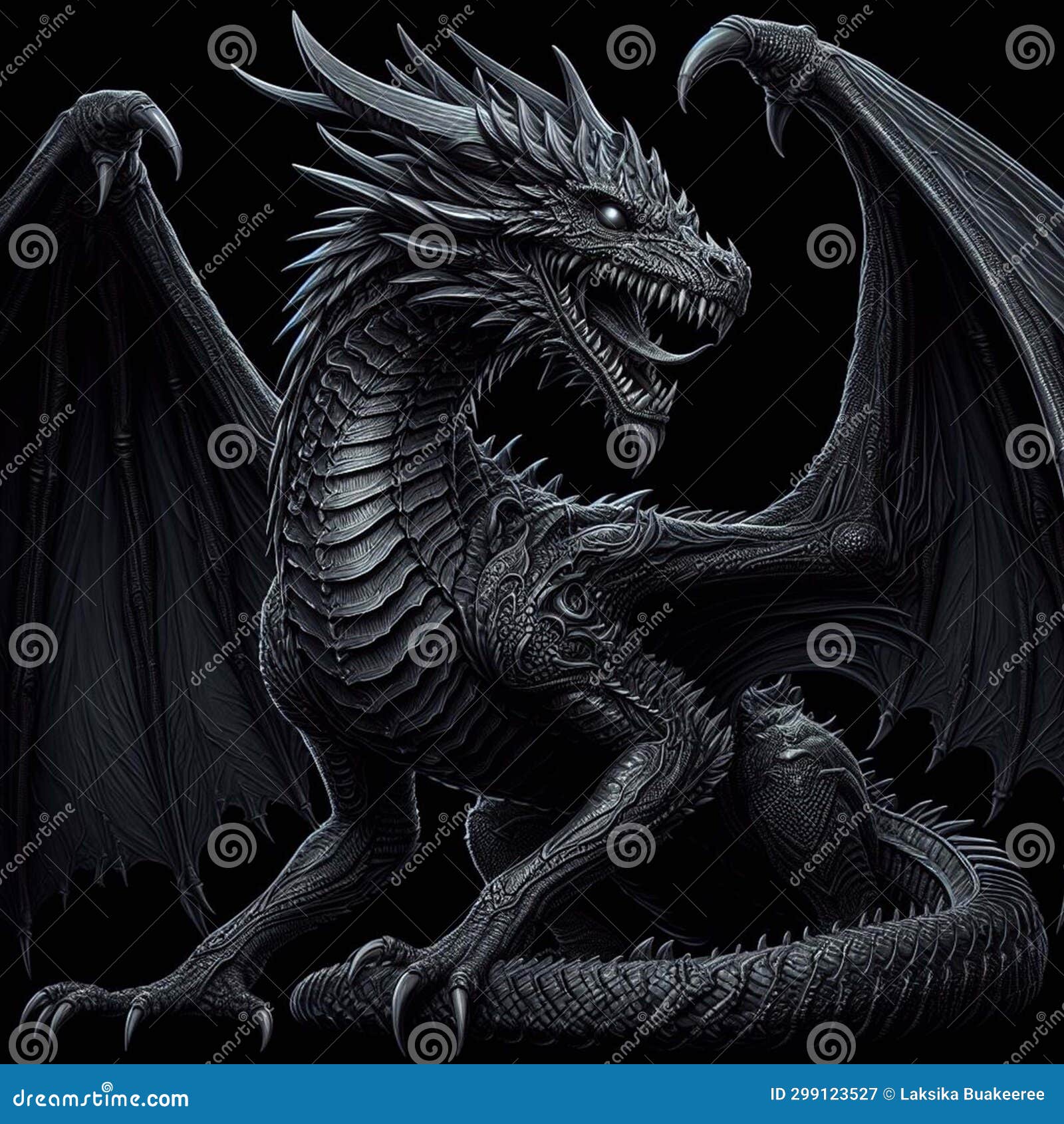 Hyper-Realistic Illustrations. Beautiful Dragon Stock Illustration ...