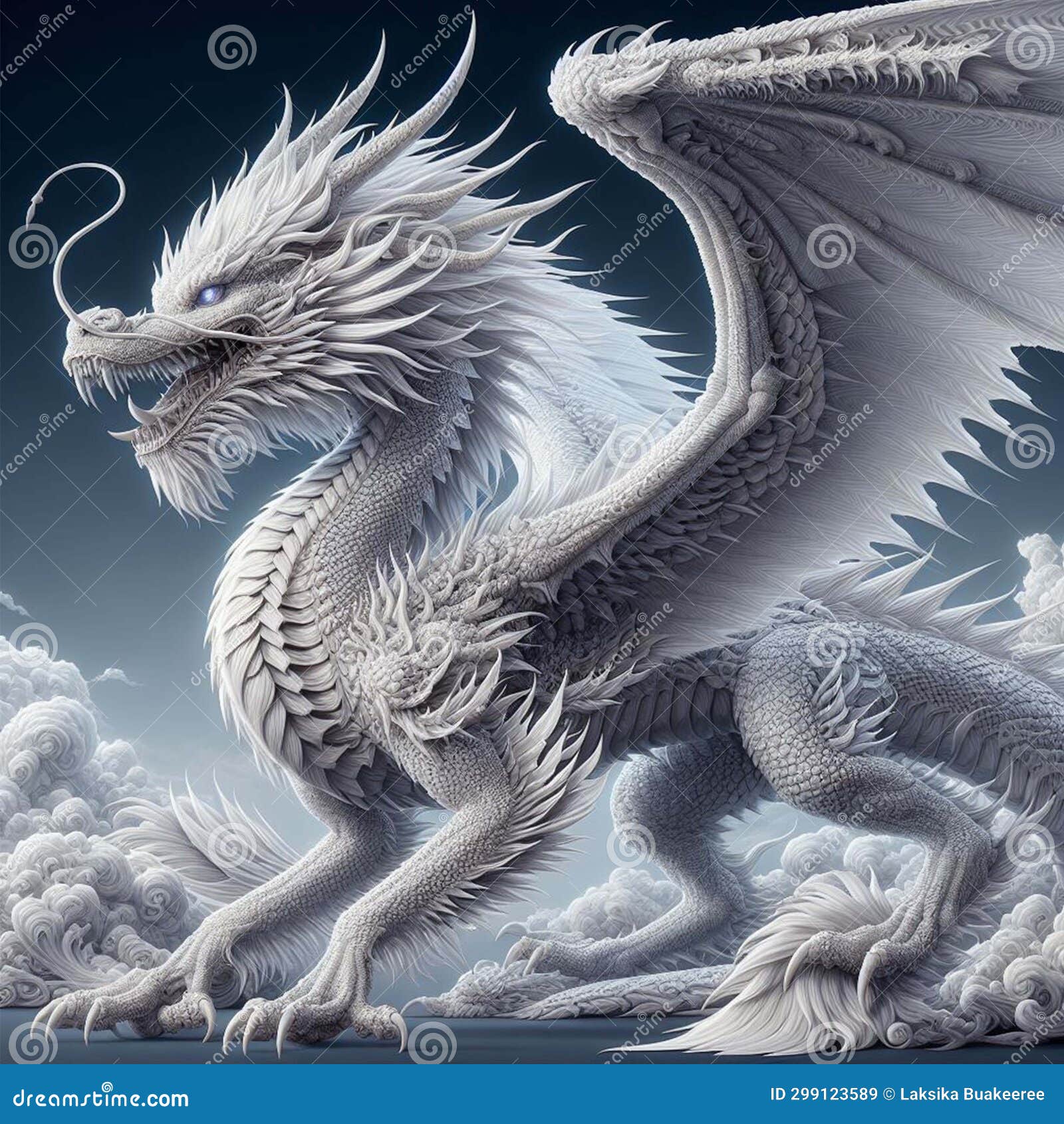 Hyper-Realistic Illustrations. Beautiful Dragon Stock Illustration ...