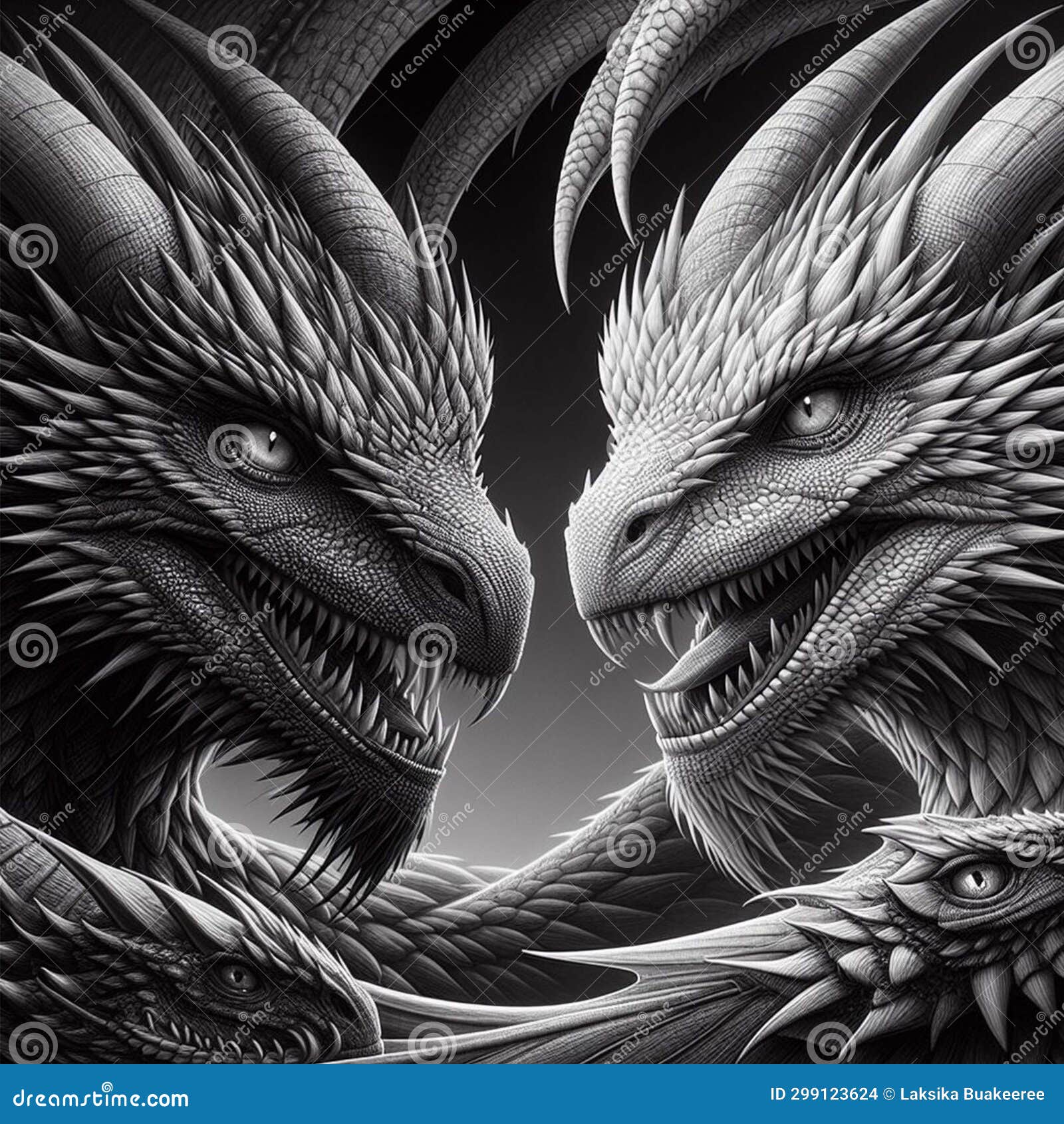 Hyper-Realistic Illustrations. Beautiful Dragon Stock Illustration ...