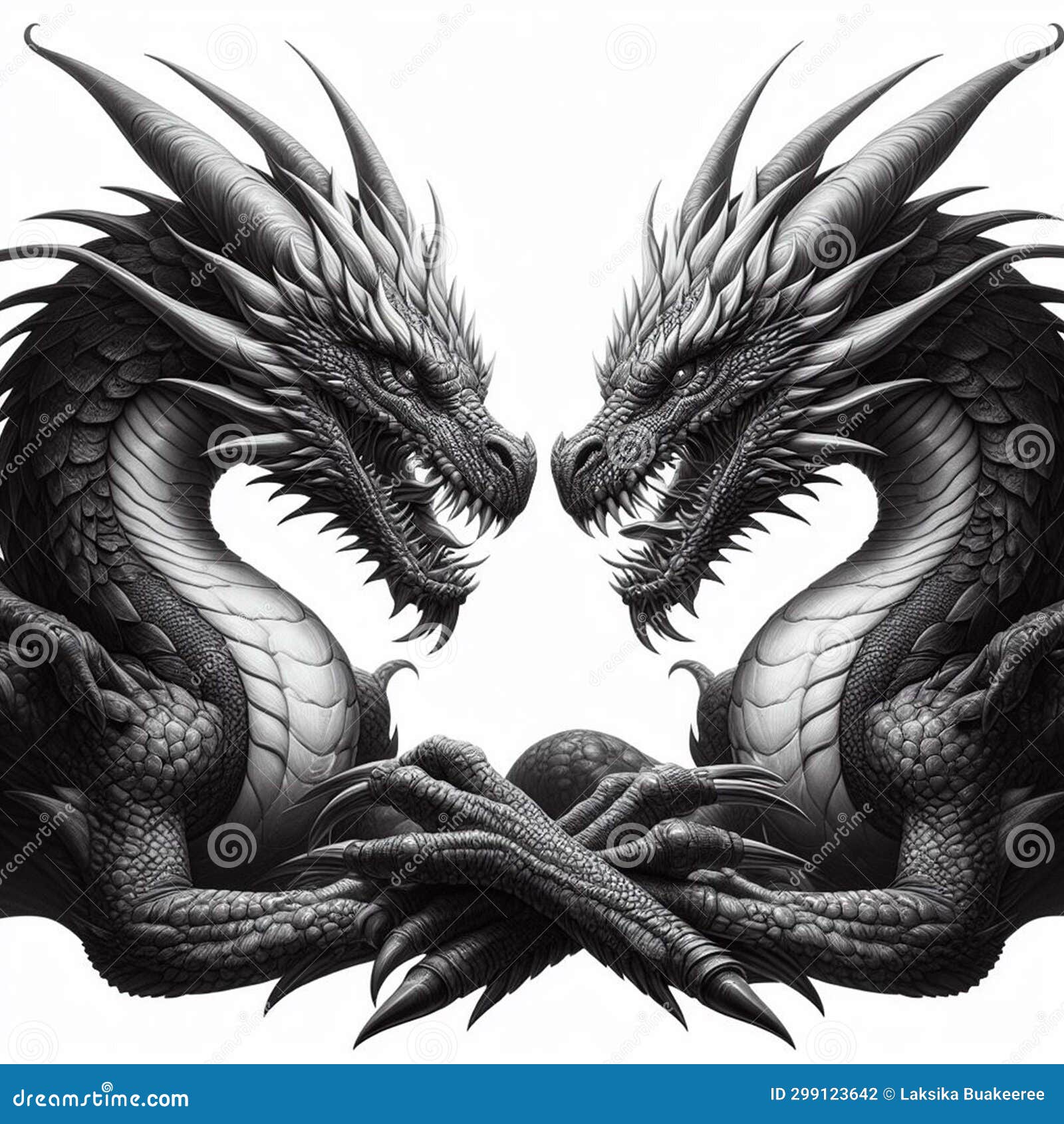 Hyper-Realistic Illustrations. Beautiful Dragon Stock Illustration ...