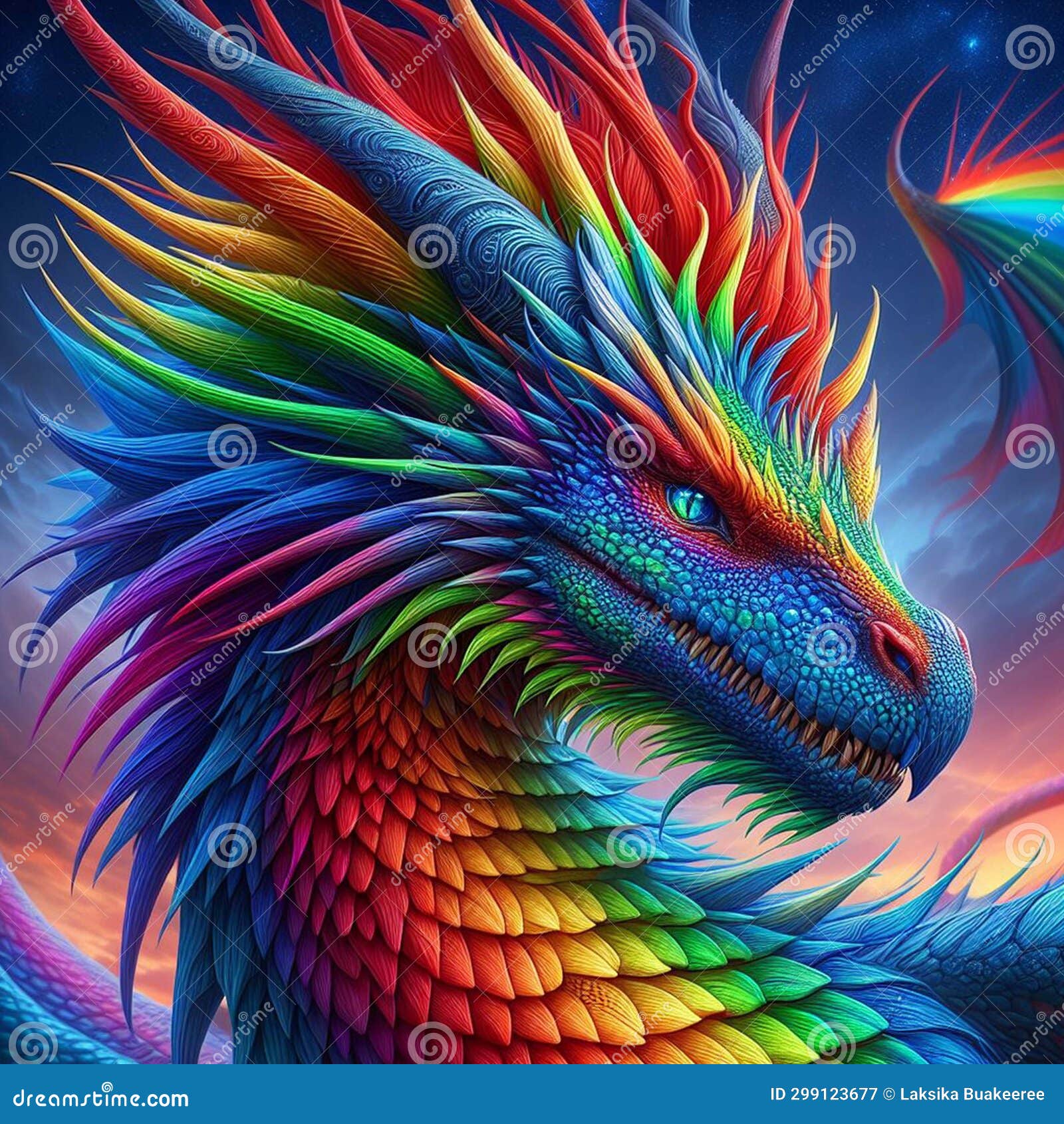 Hyper-Realistic Illustrations. Beautiful Dragon Stock Illustration ...