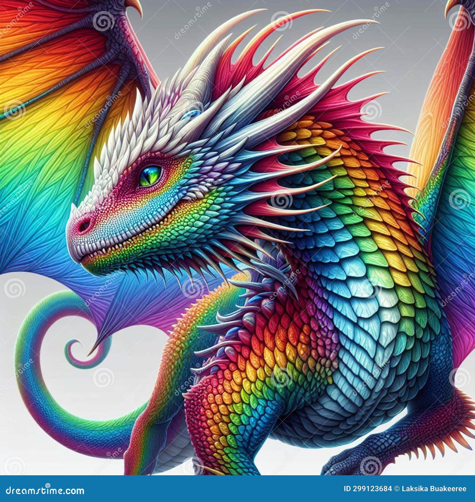 Hyper-Realistic Illustrations. Beautiful Dragon Stock Illustration ...