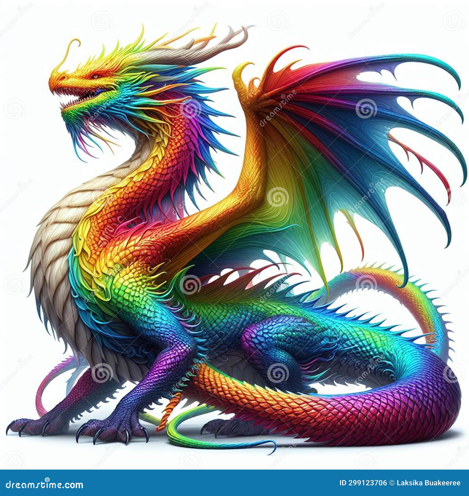Hyper-Realistic Illustrations. Beautiful Dragon Stock Illustration ...