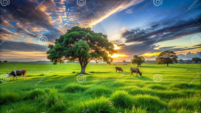 A Hyper Realistic Image of Lush Fields, AI Generated Stock Illustration ...
